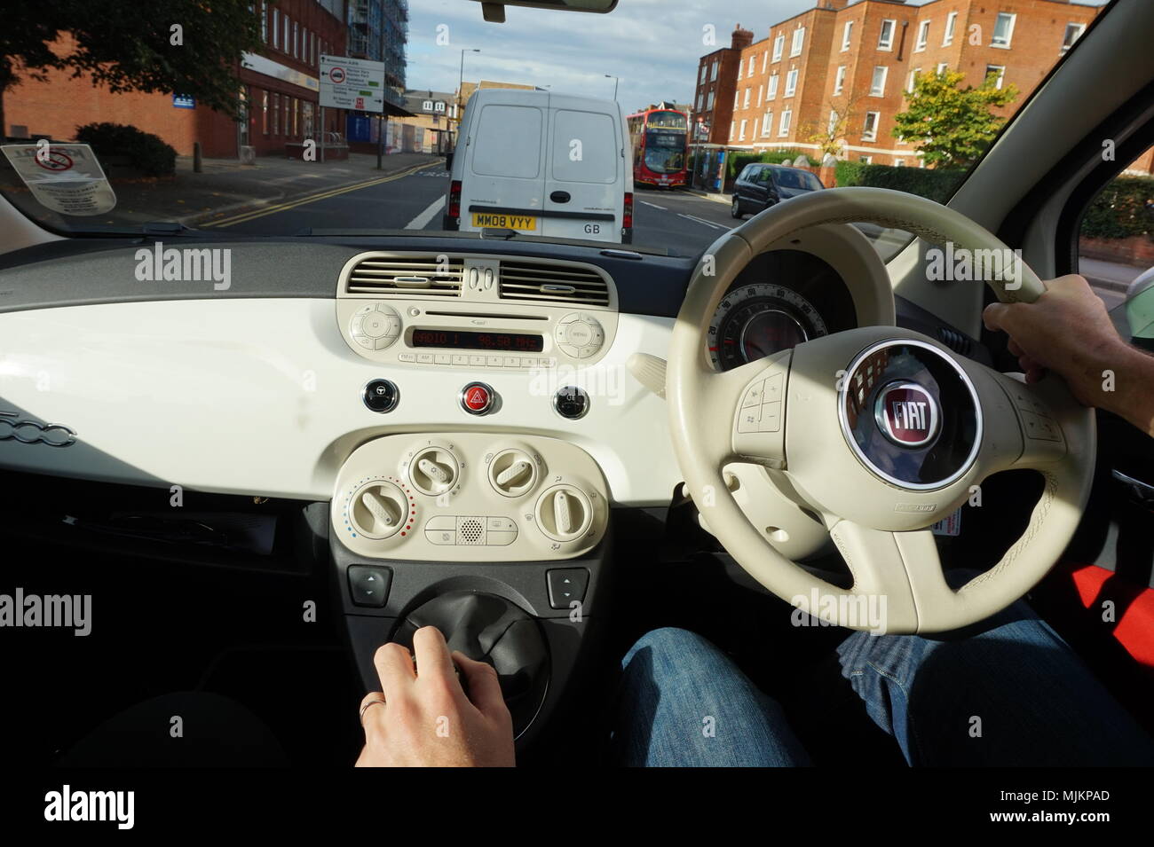 Driving Fiat 500 Stock Photo - Alamy