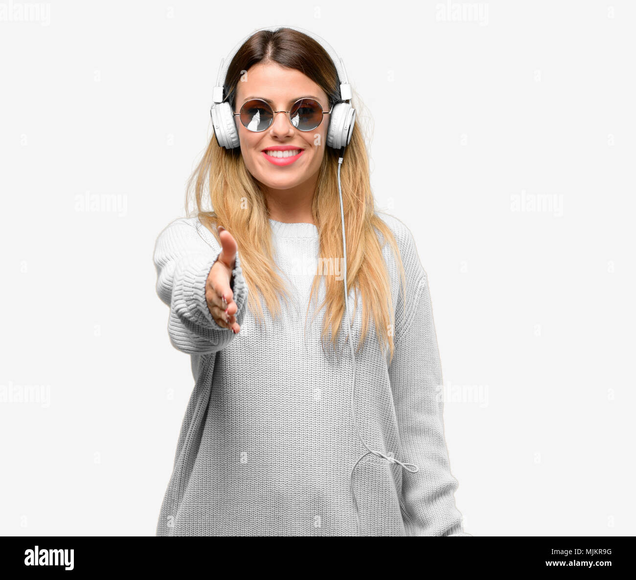 Music shaking hands standing success hi-res stock photography and ...