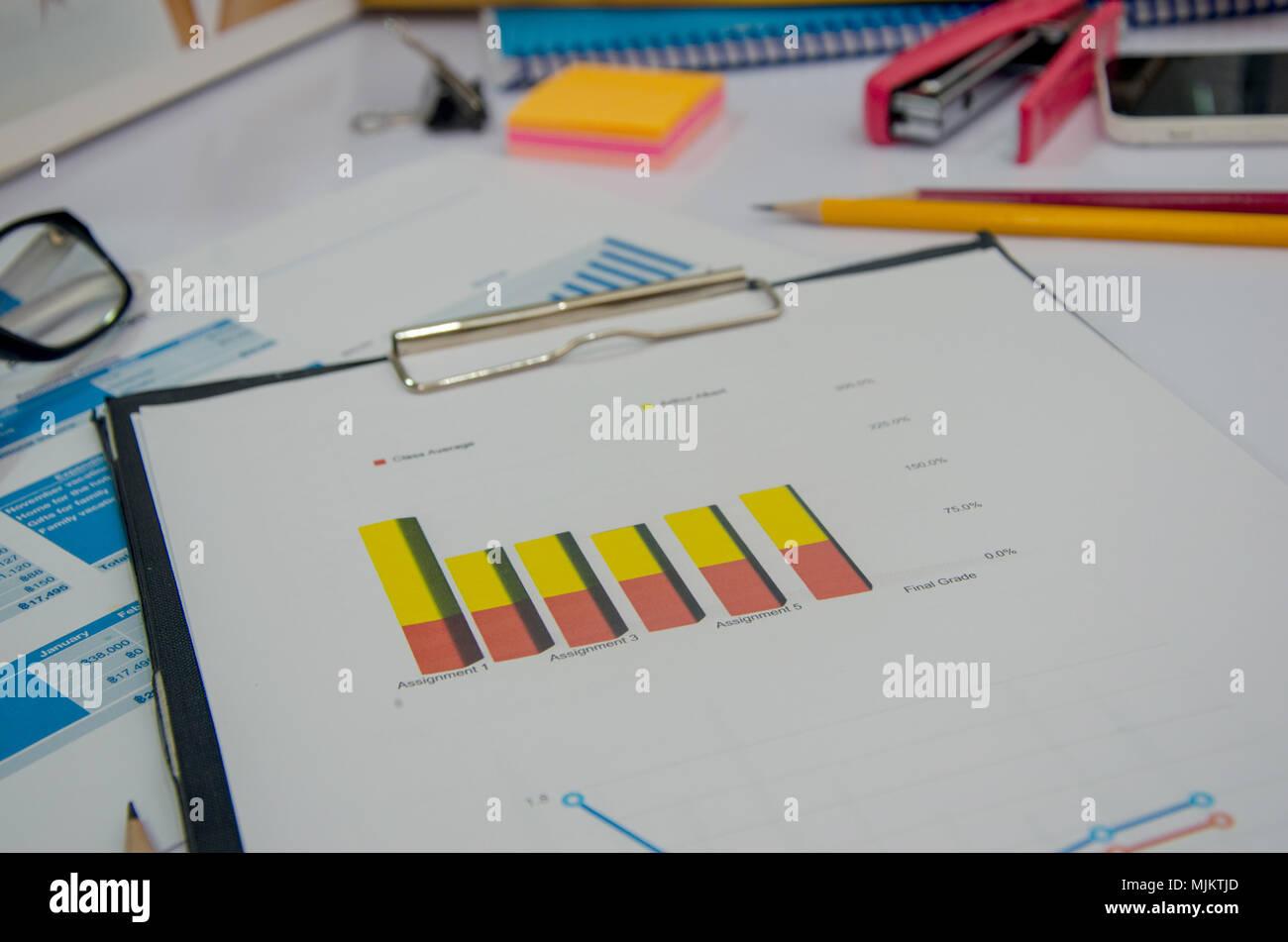 Business document Financial chart and graph Stock Photo - Alamy