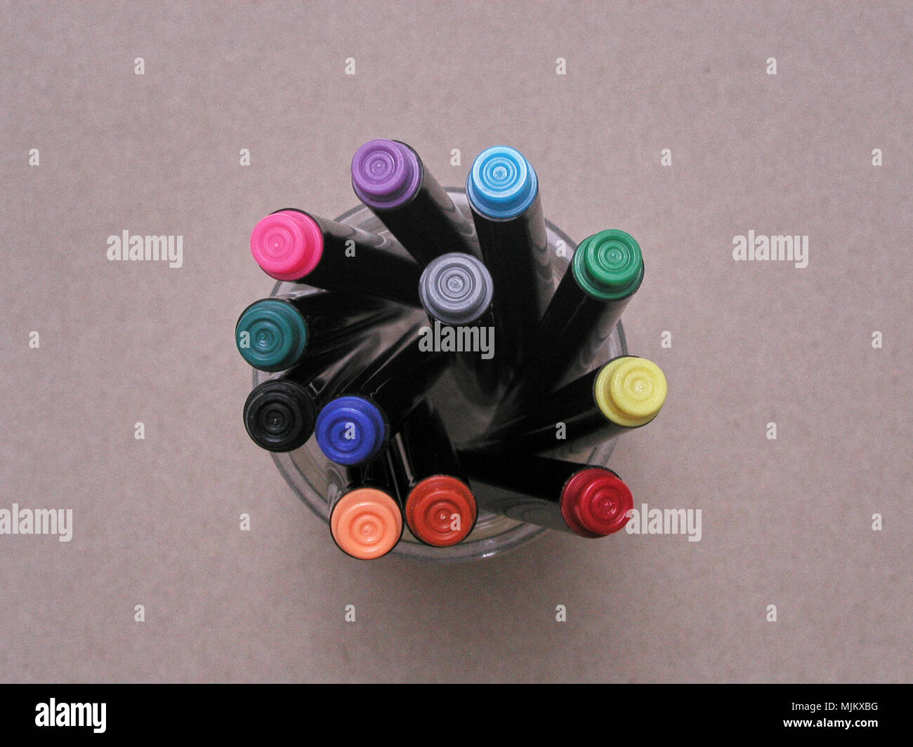 Colouring pens pot hi-res stock photography and images - Alamy