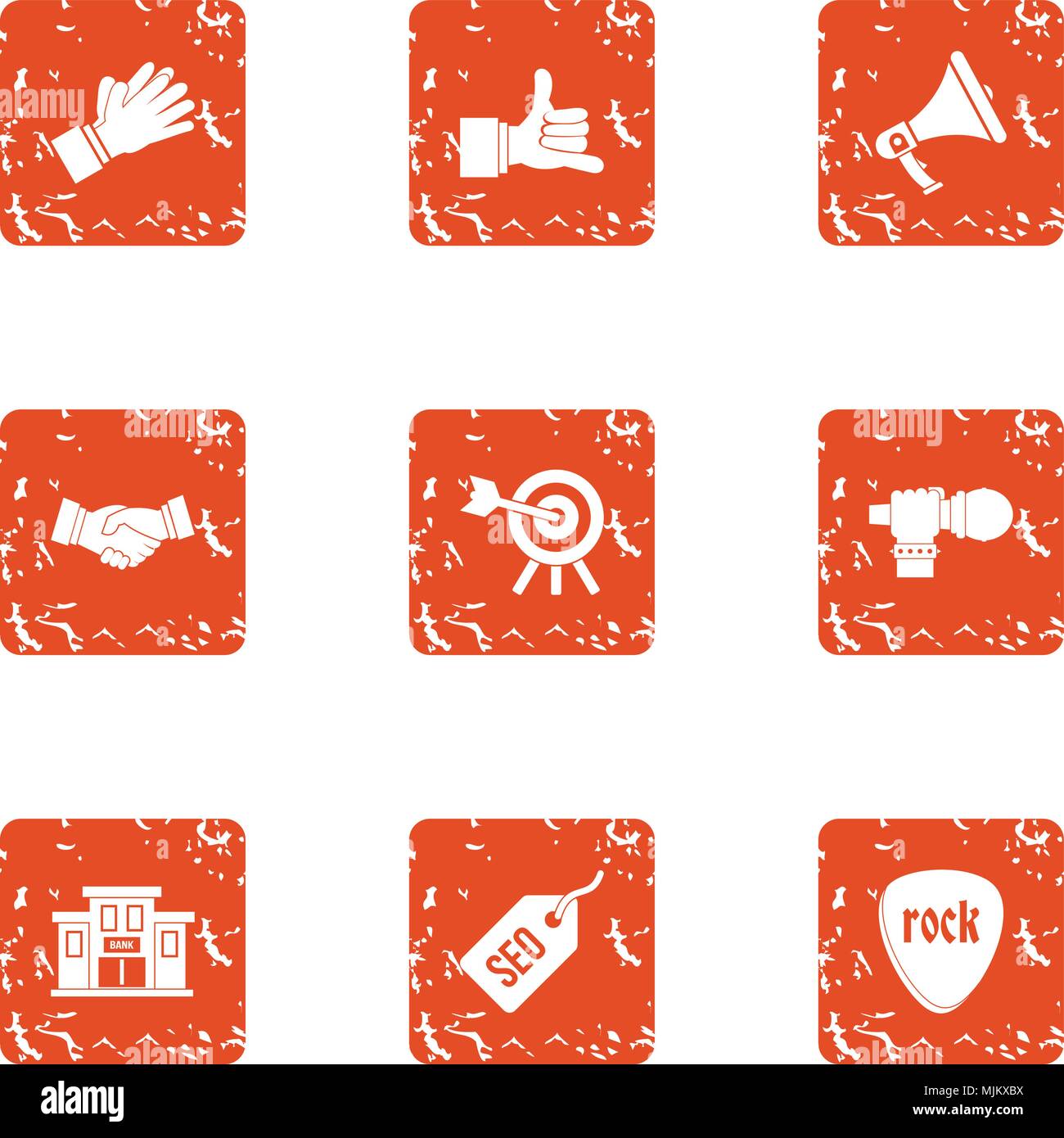 Gig icons set. Grunge set of 9 gig vector icons for web isolated on ...