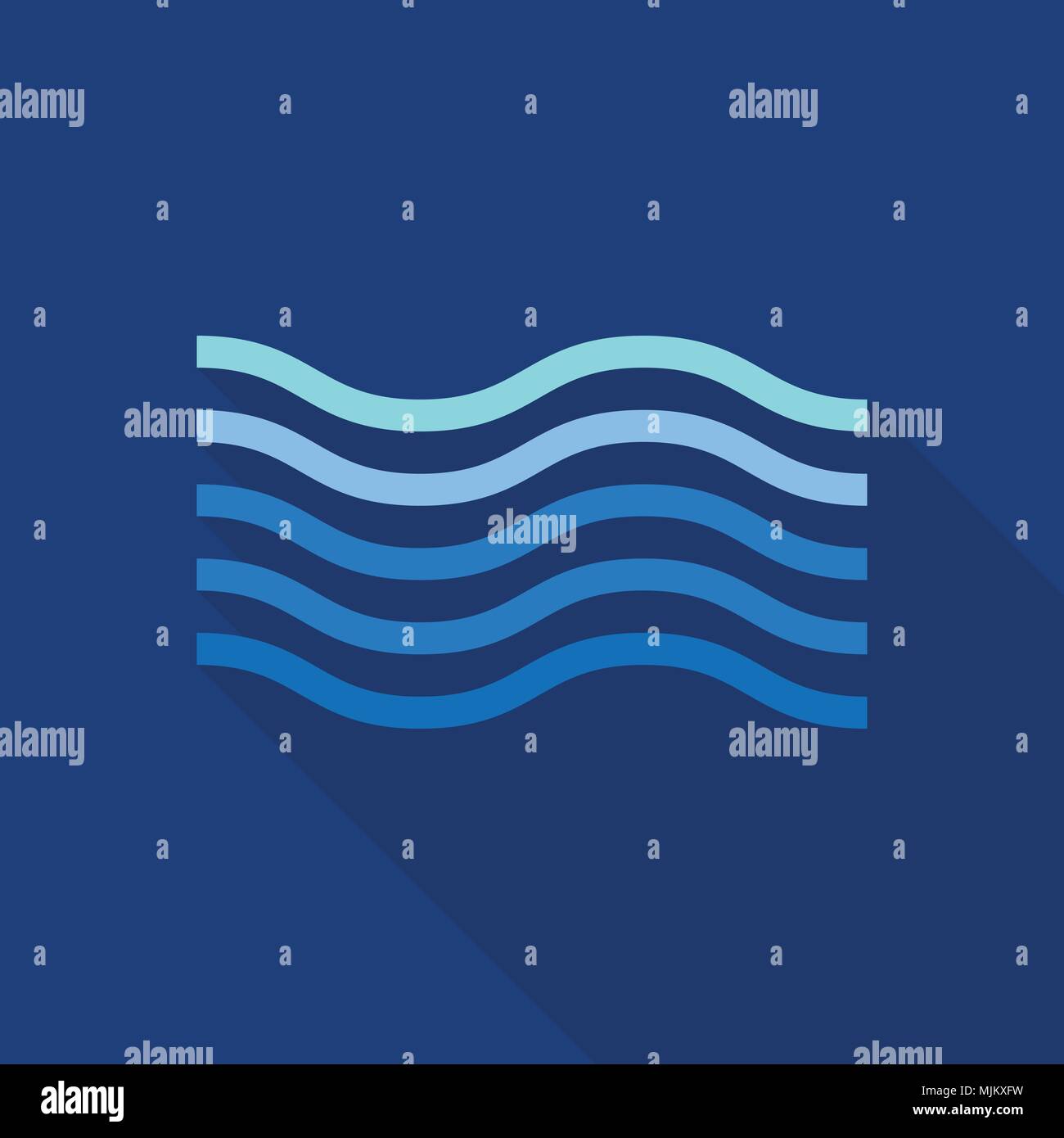 Wave in sea icon. Flat illustration of wave in sea vector icon for web ...