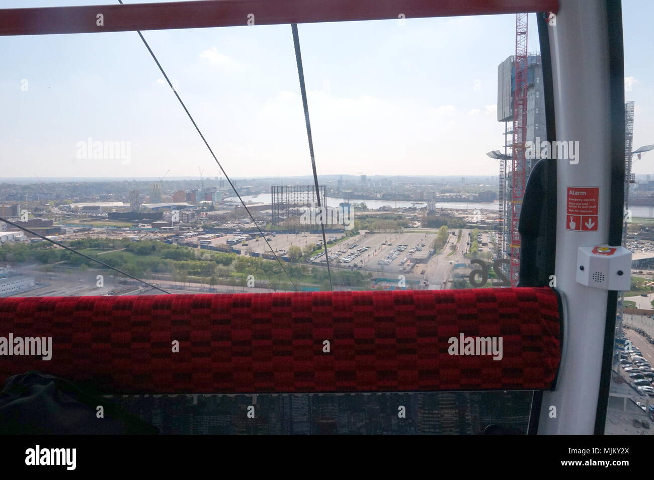 Views from the Emirates Air Line cable car, Docklands, London, England ...