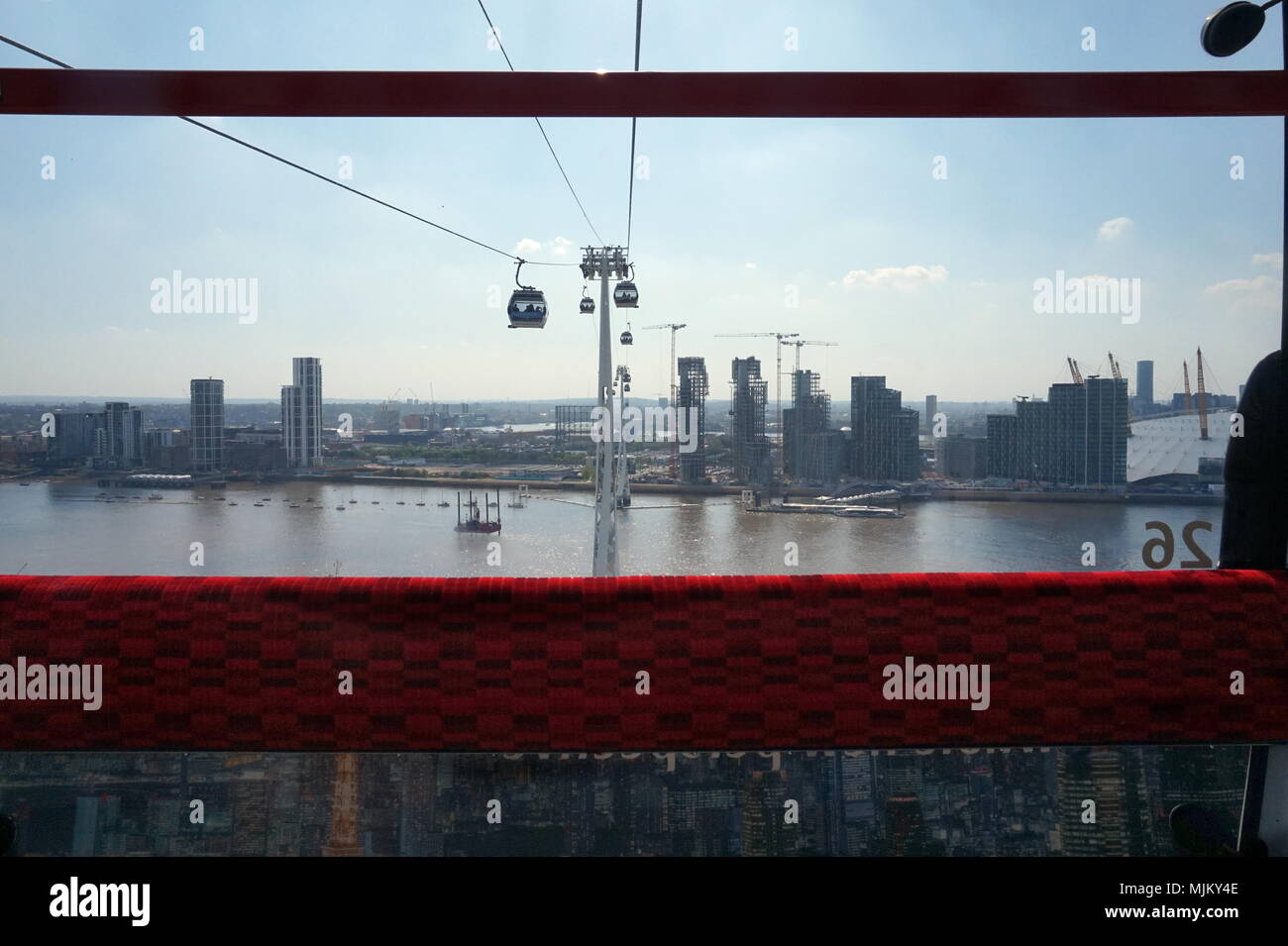 Views from the Emirates Air Line cable car, Docklands, London, England ...