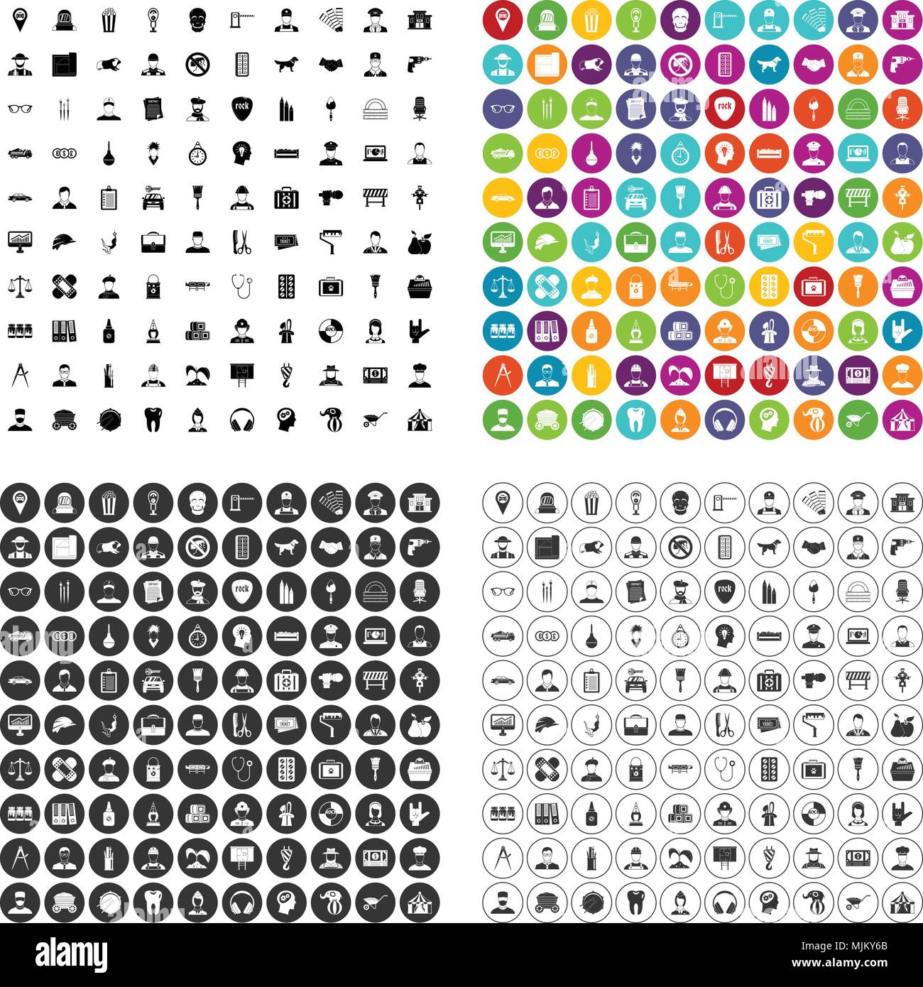 100 good job icons set vector in 4 variant for any web design isolated ...