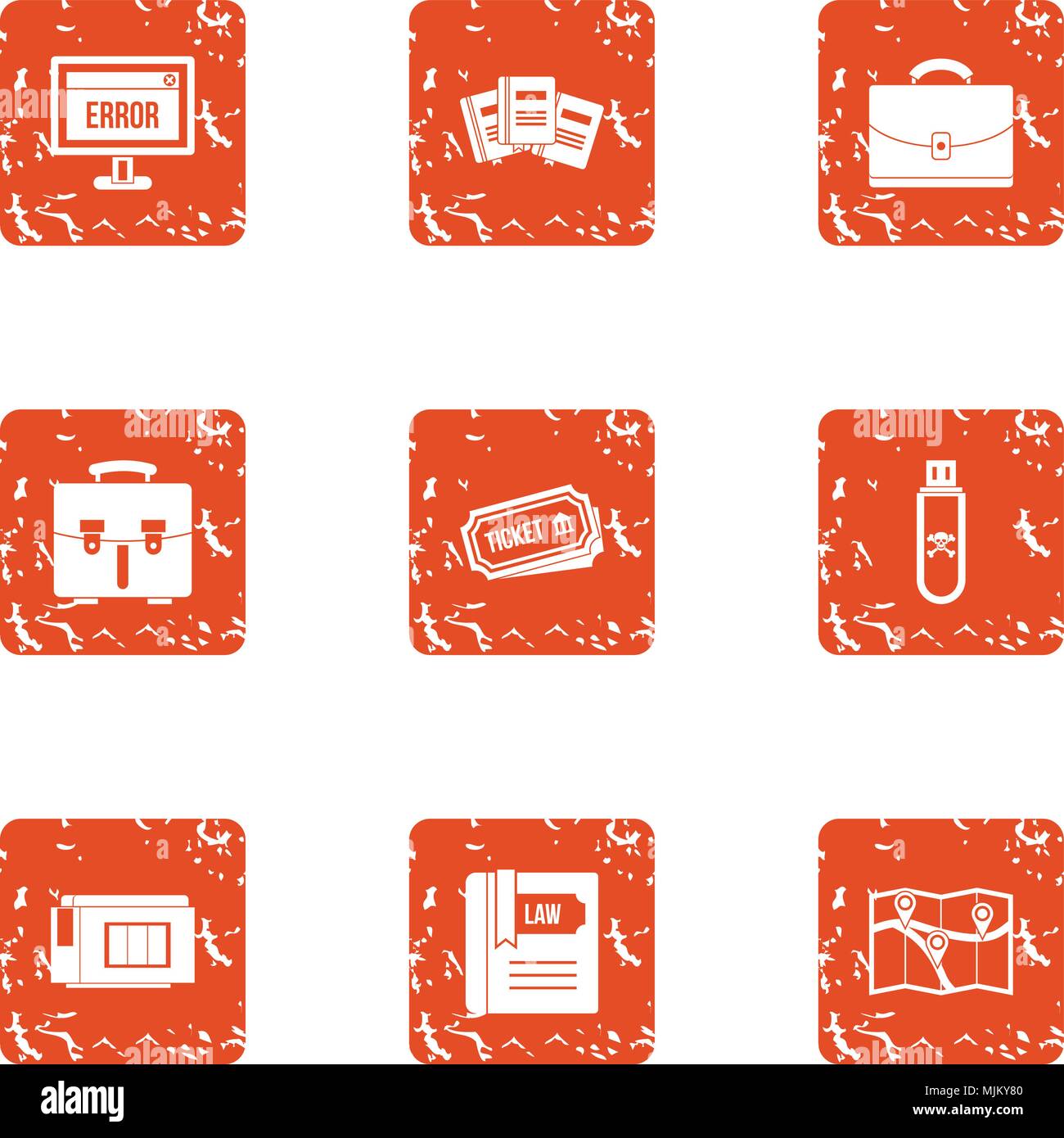 Wrong way icons set. Grunge set of 9 wrong way vector icons for web ...