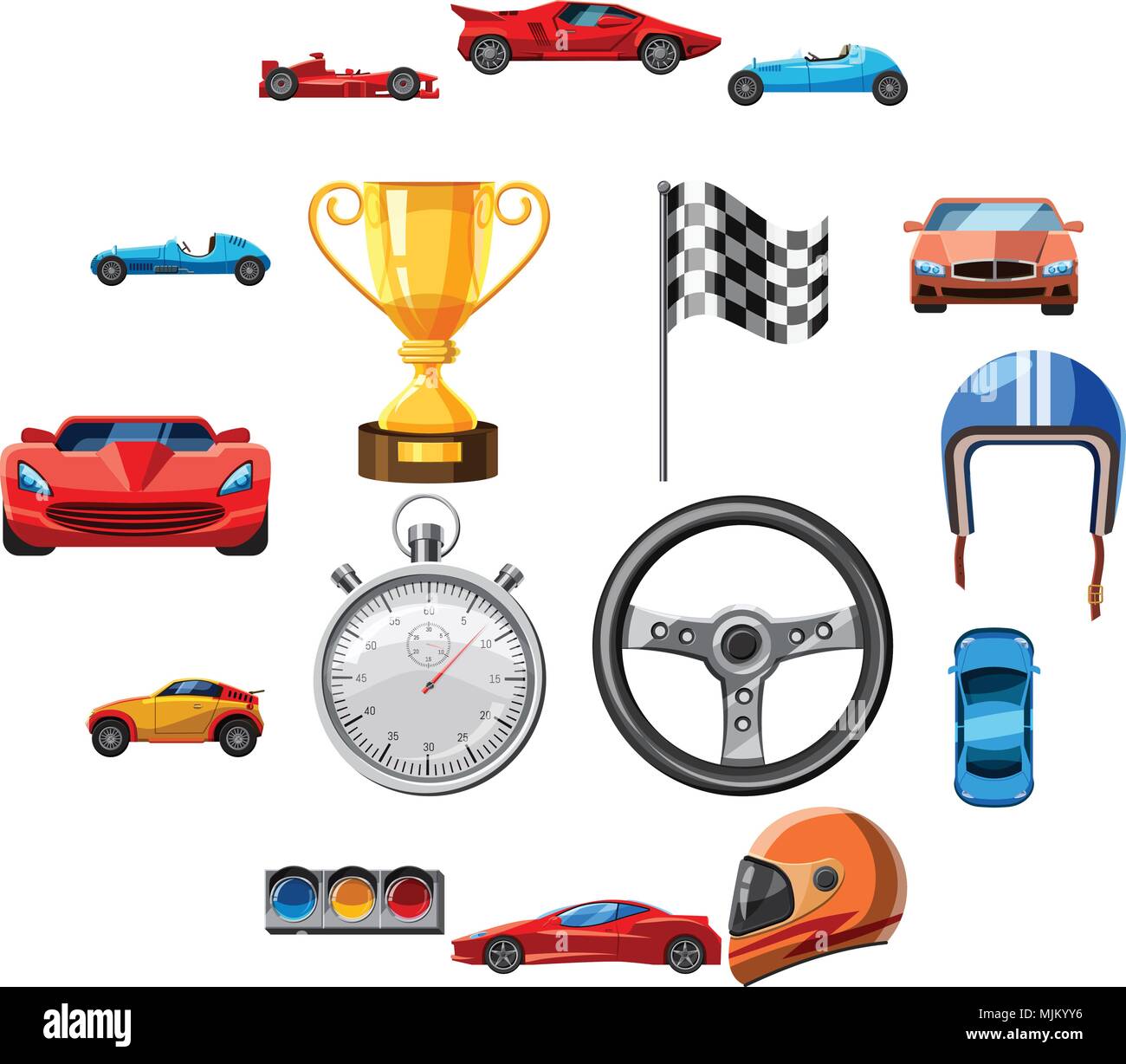 Race icons set. Cartoon illustration of 16 race vector icons for web ...