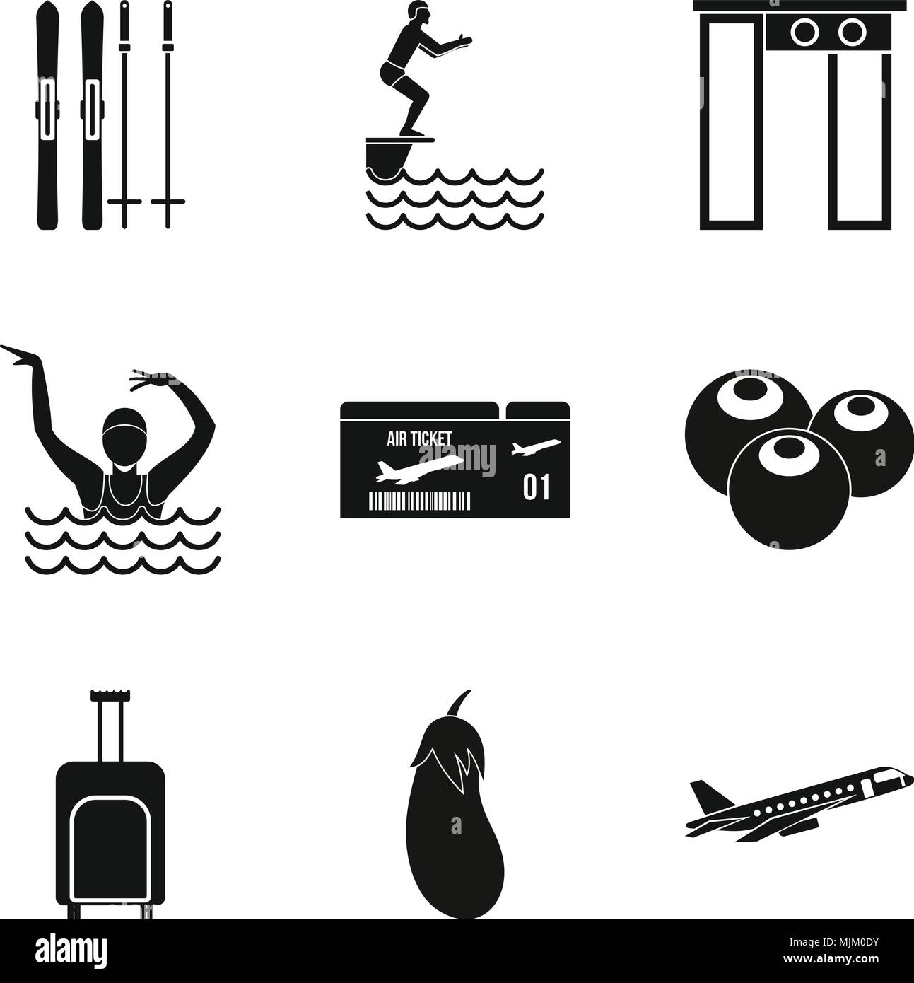 Vivacity icons set. Simple set of 9 vivacity vector icons for web ...