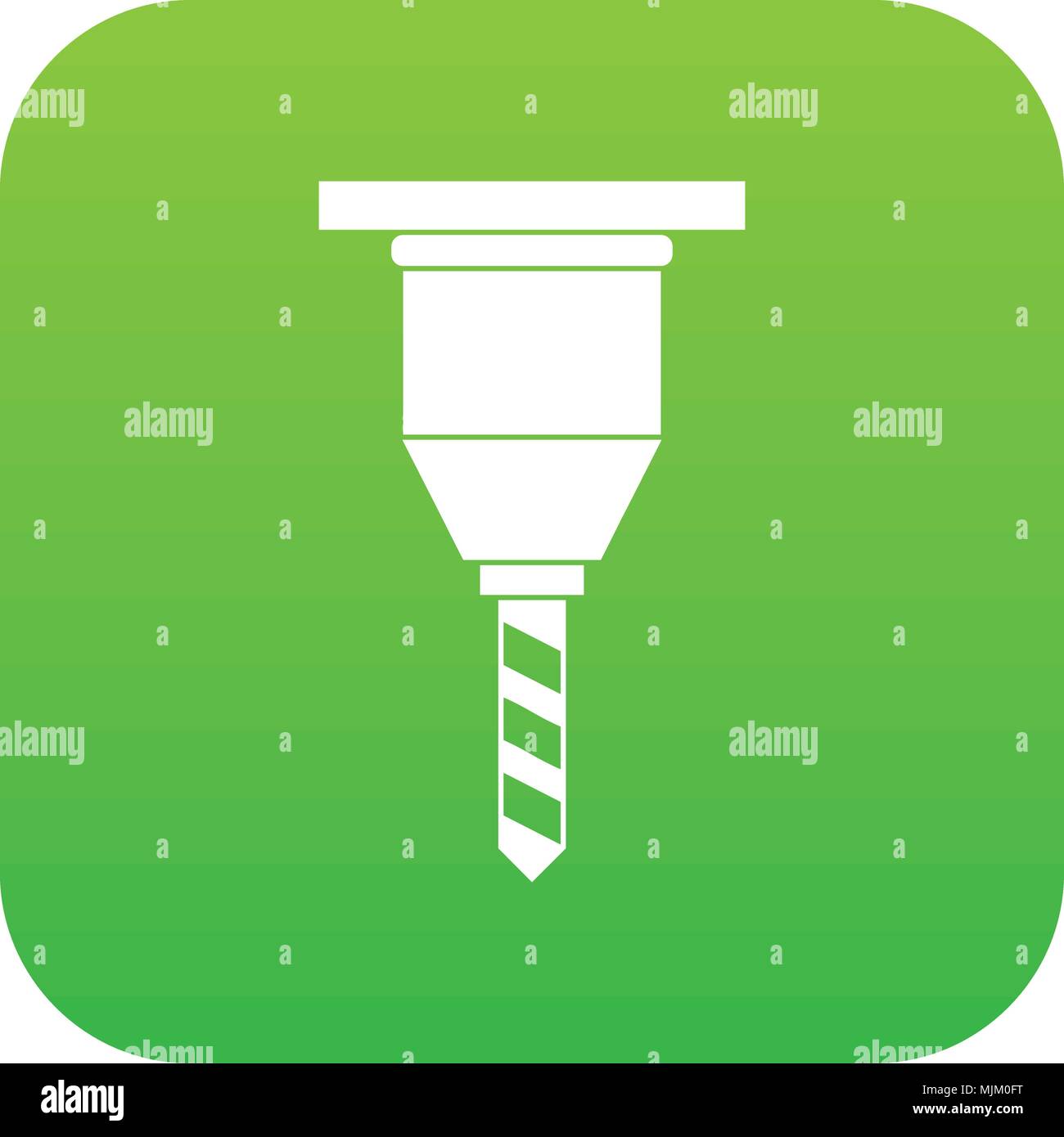 Drill bit icon digital green for any design isolated on white vector ...