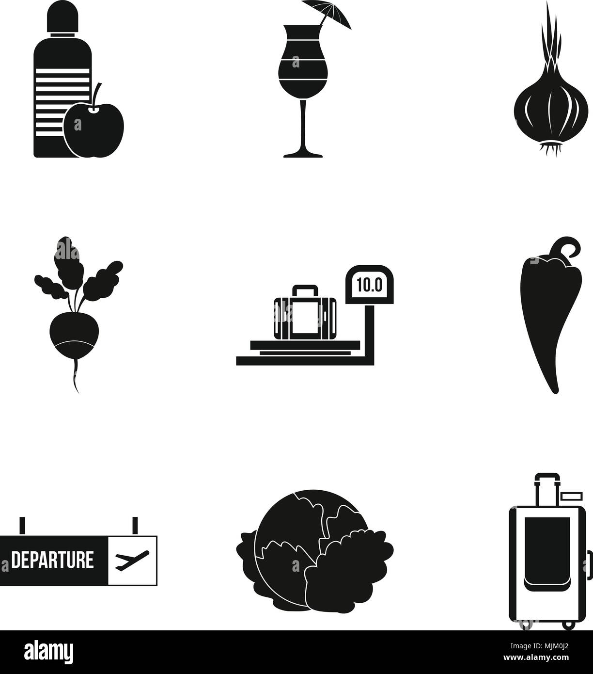 Prudence icons set. Simple set of 9 prudence vector icons for web ...