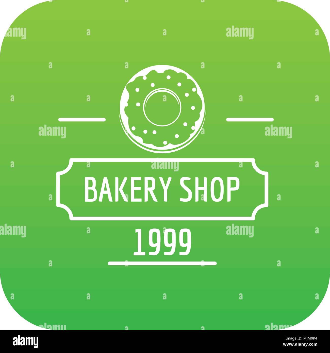 Bakery fresh icon green vector isolated on white background Stock ...