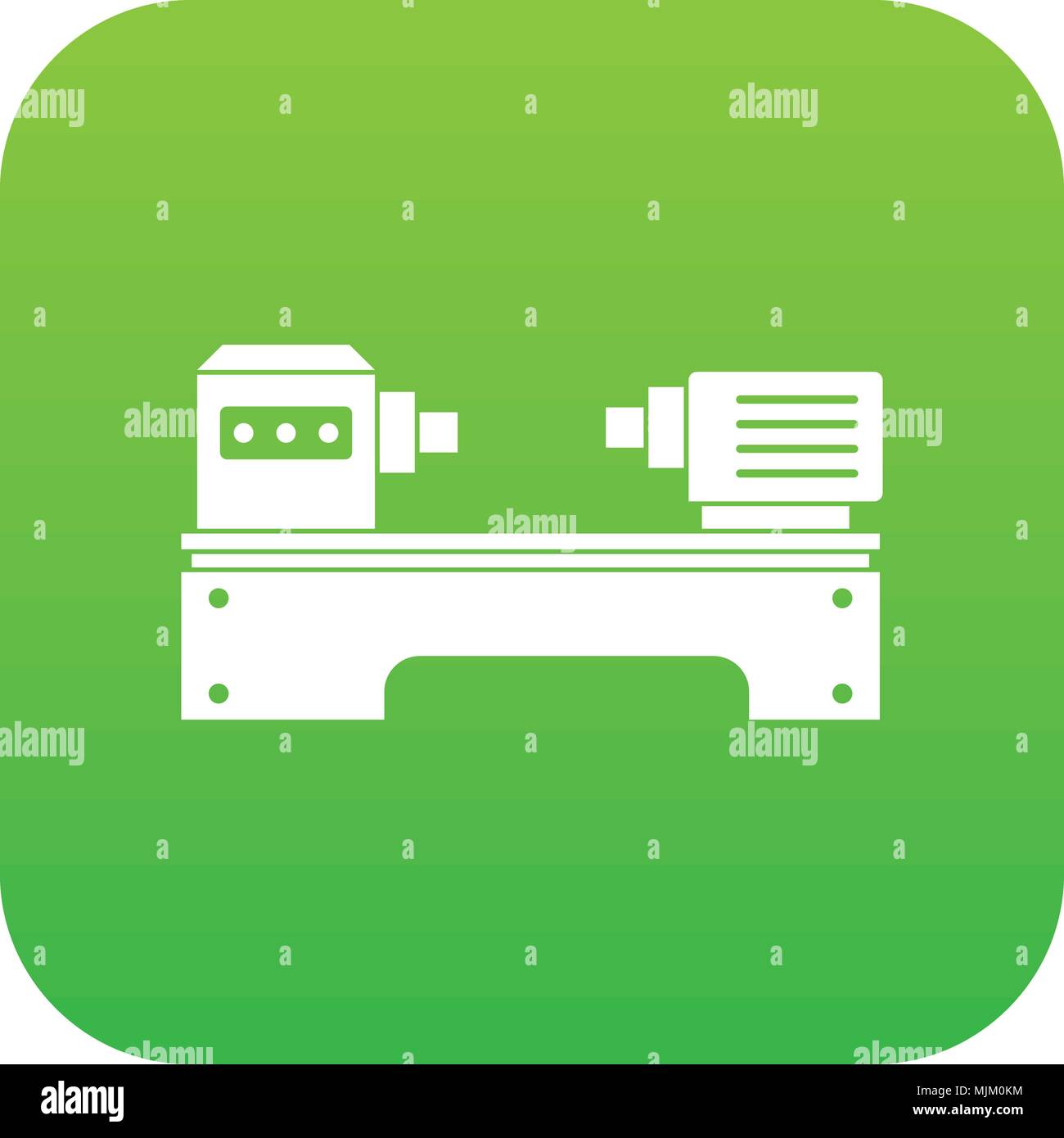 Lathe machine icon digital green for any design isolated on white ...