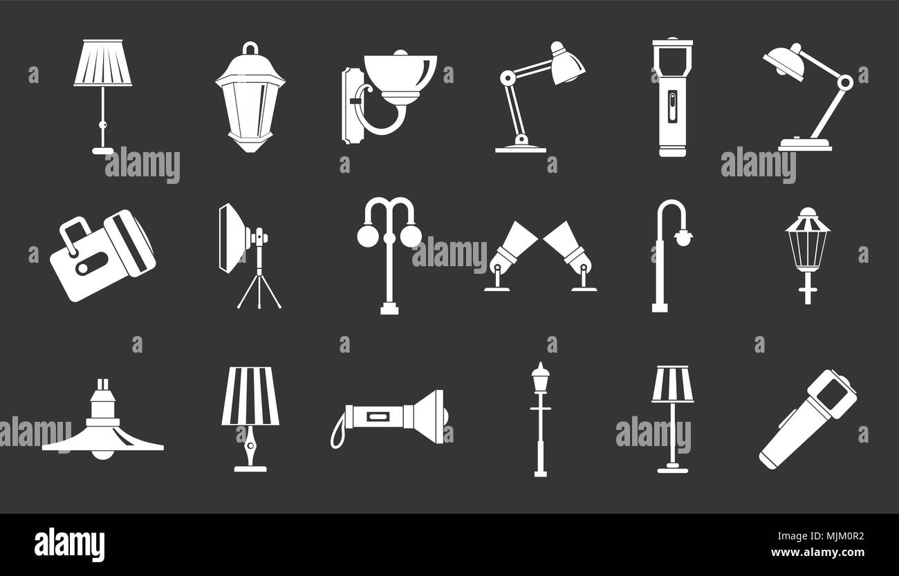 Lamp icon set grey vector Stock Vector Image & Art - Alamy