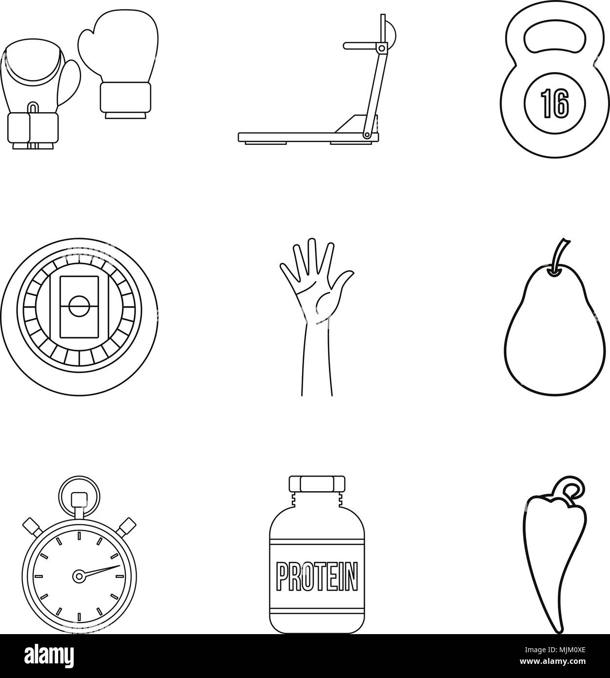 Restore health icons set, outline style Stock Vector Image & Art - Alamy
