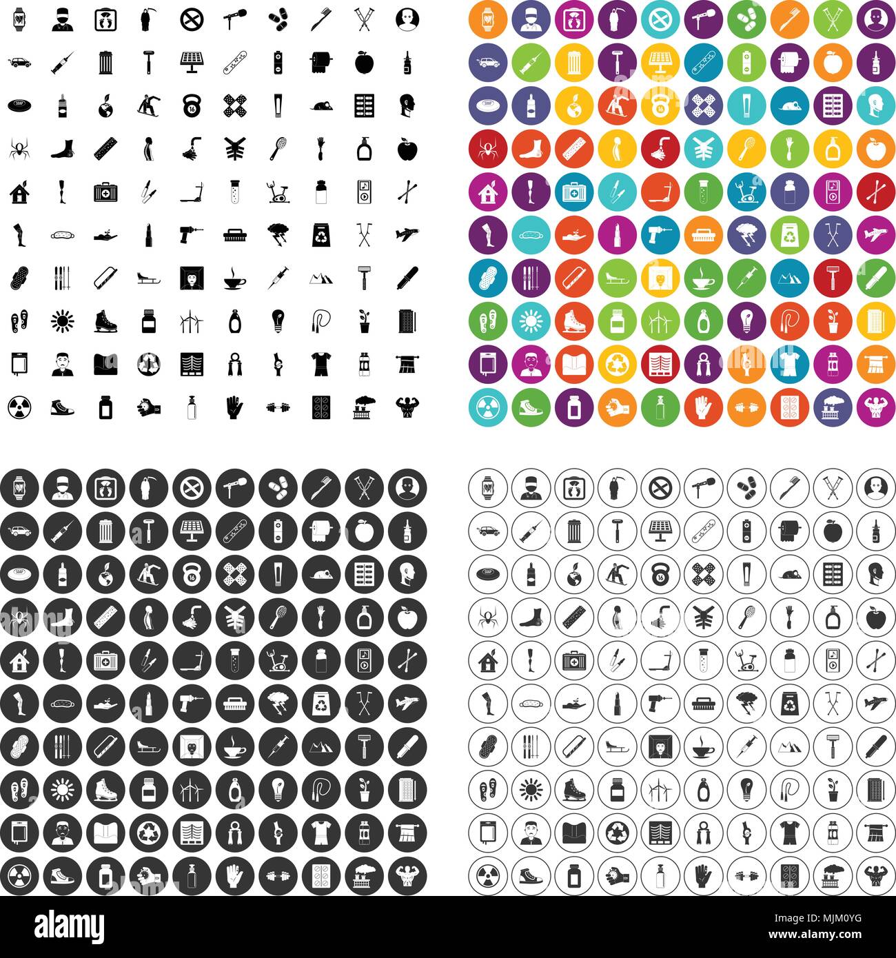 100 health condition icons set vector variant Stock Vector Image & Art ...