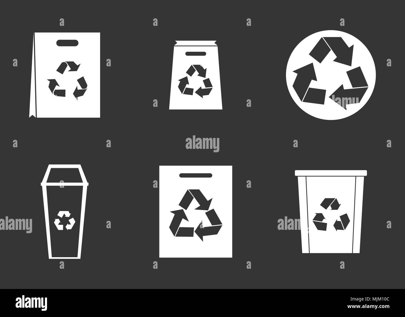 Recycle material icon set grey vector Stock Vector Image & Art - Alamy