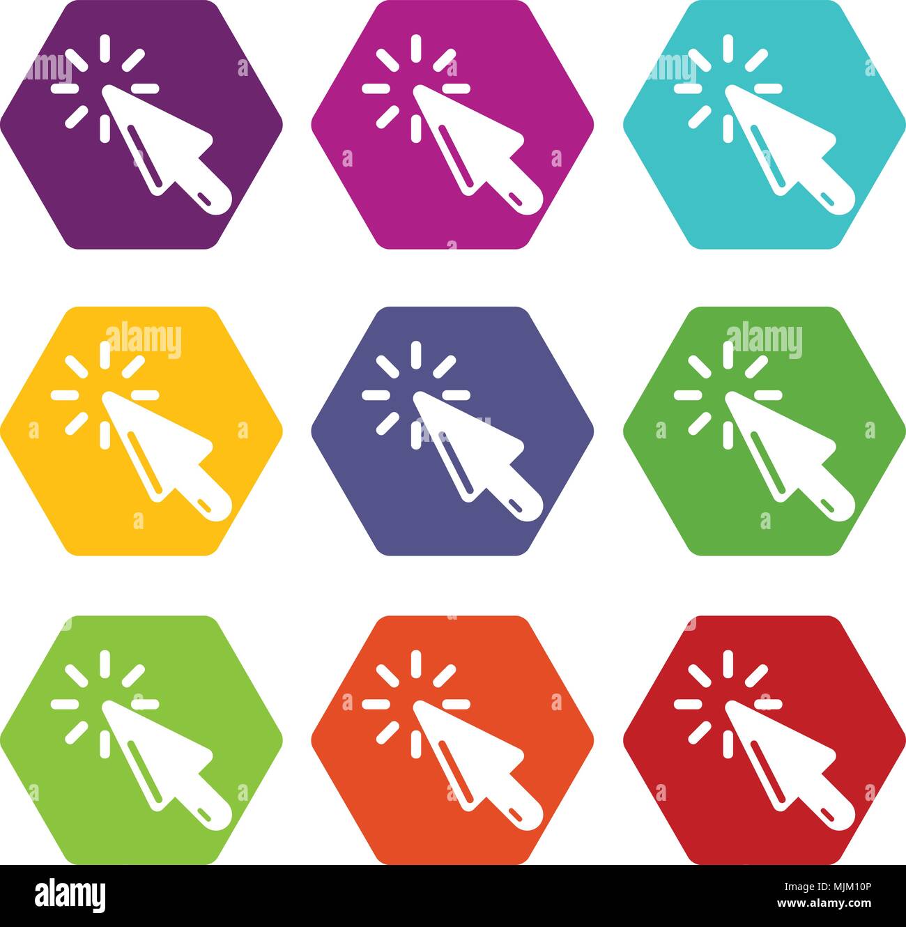 Cursor click icons set 9 vector Stock Vector Image & Art - Alamy