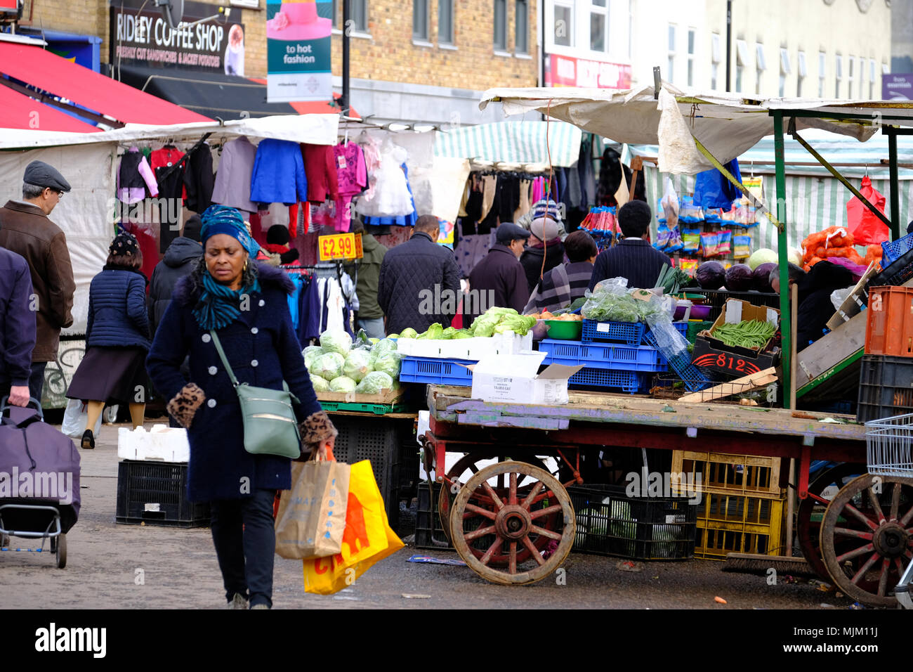 Street market, Dalston, Kingsland, London, United Kingdom Stock Photo ...