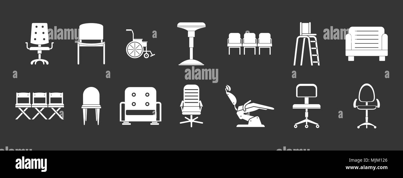Chair icon set grey vector Stock Vector Image & Art - Alamy