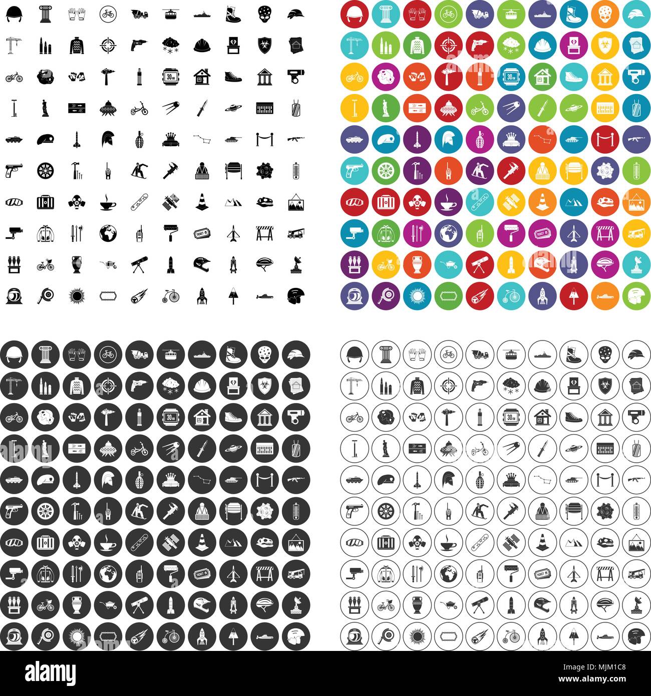 100 helmet icons set vector variant Stock Vector Image & Art - Alamy