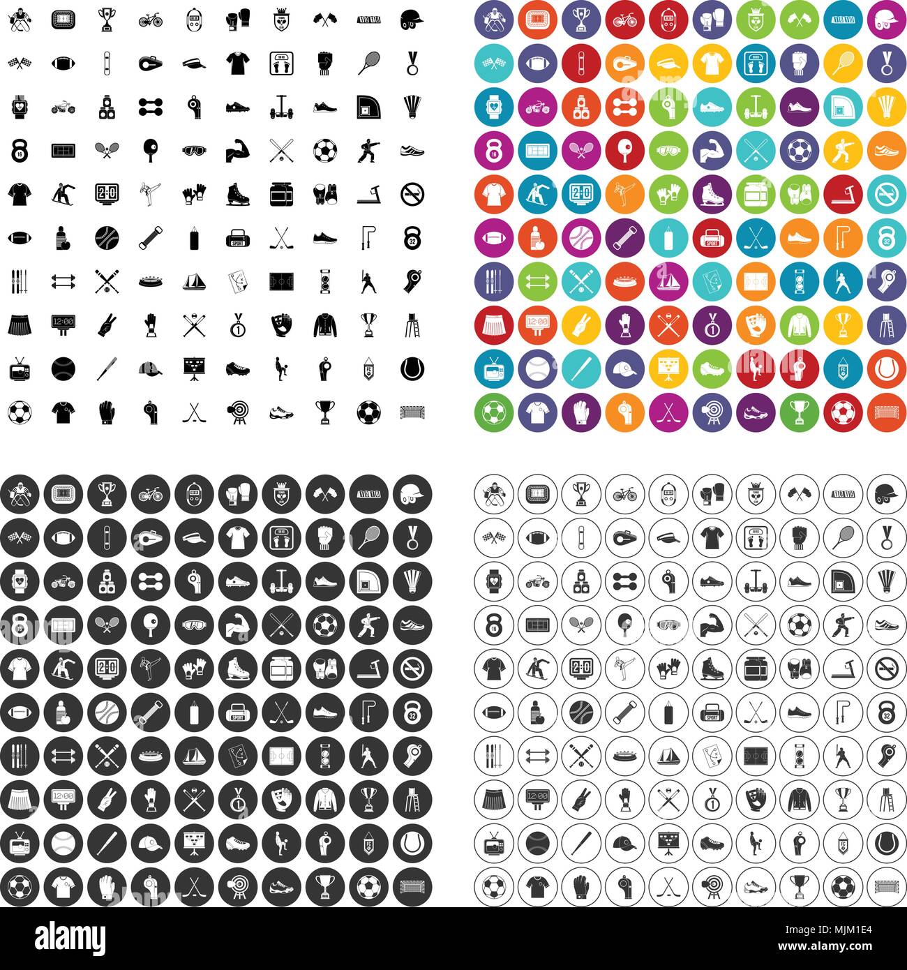 100 athlete icons set vector variant Stock Vector Image & Art - Alamy