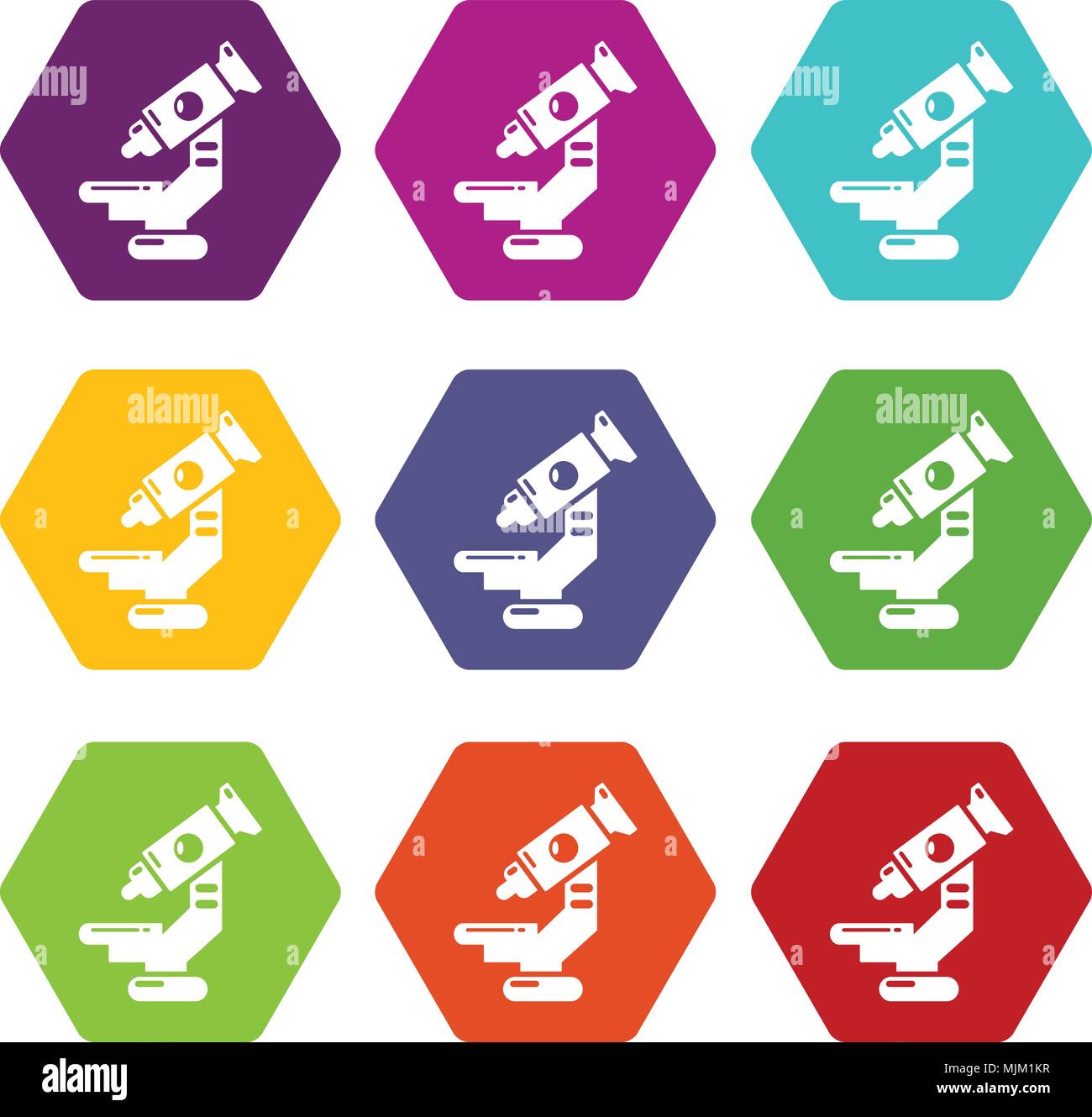 Microscope icons set 9 vector Stock Vector Image & Art - Alamy
