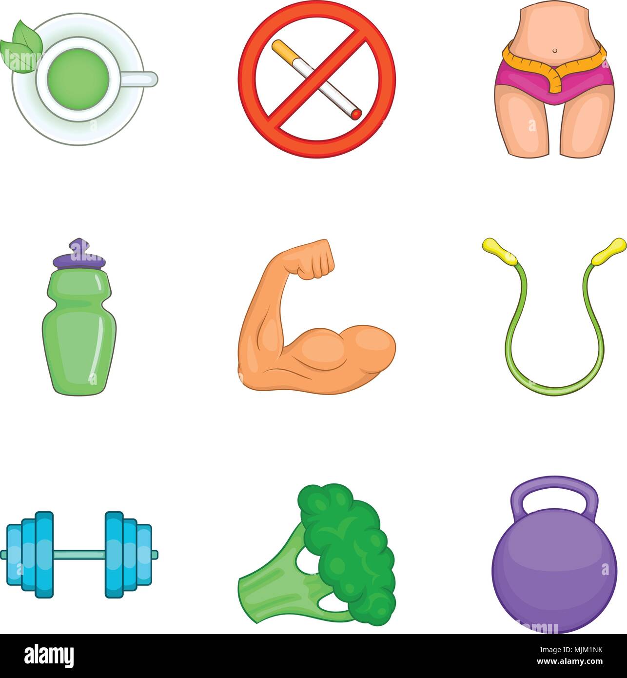 Robust health icons set, cartoon style Stock Vector Image & Art - Alamy