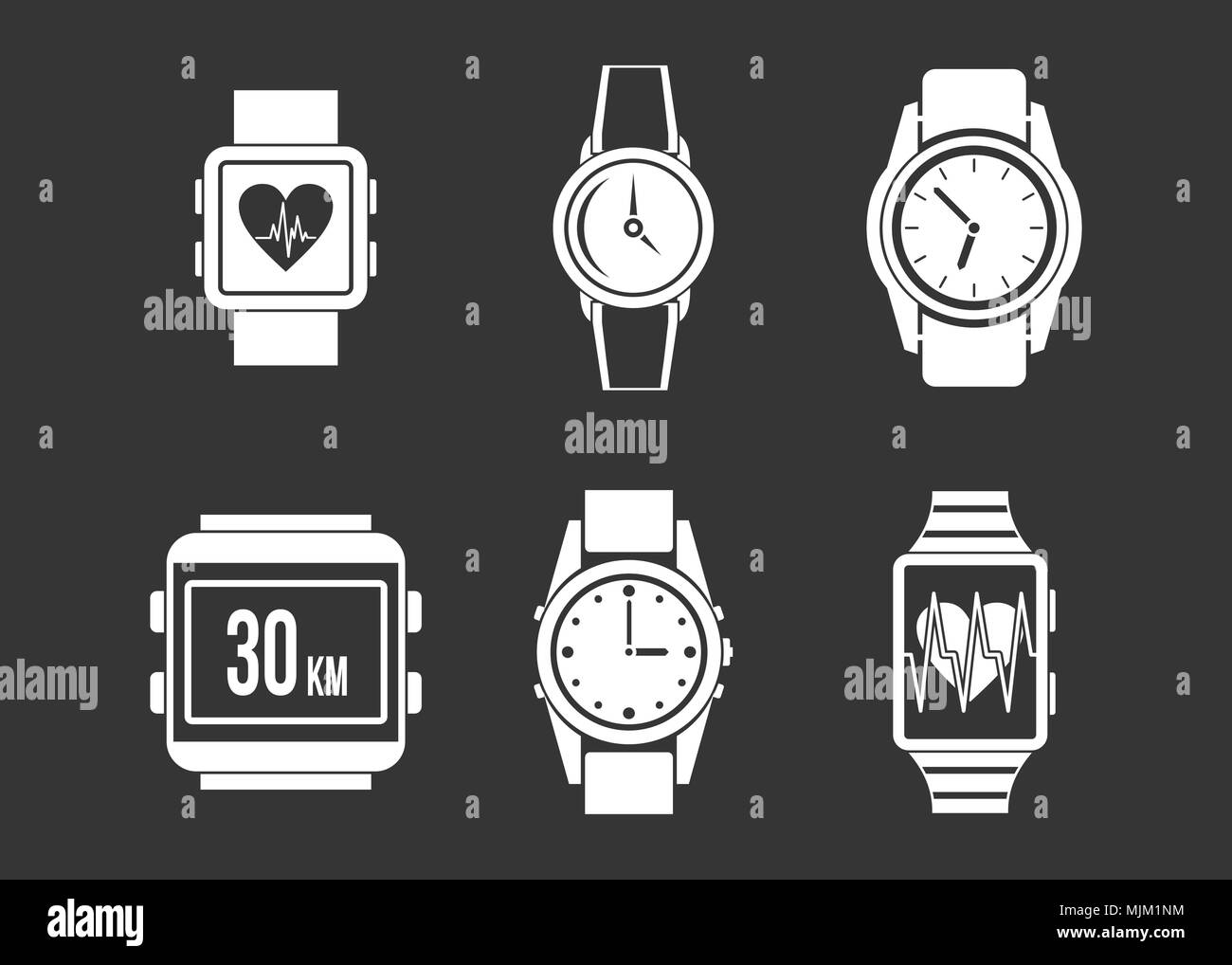 Smartwatch icon set grey vector Stock Vector Image & Art - Alamy