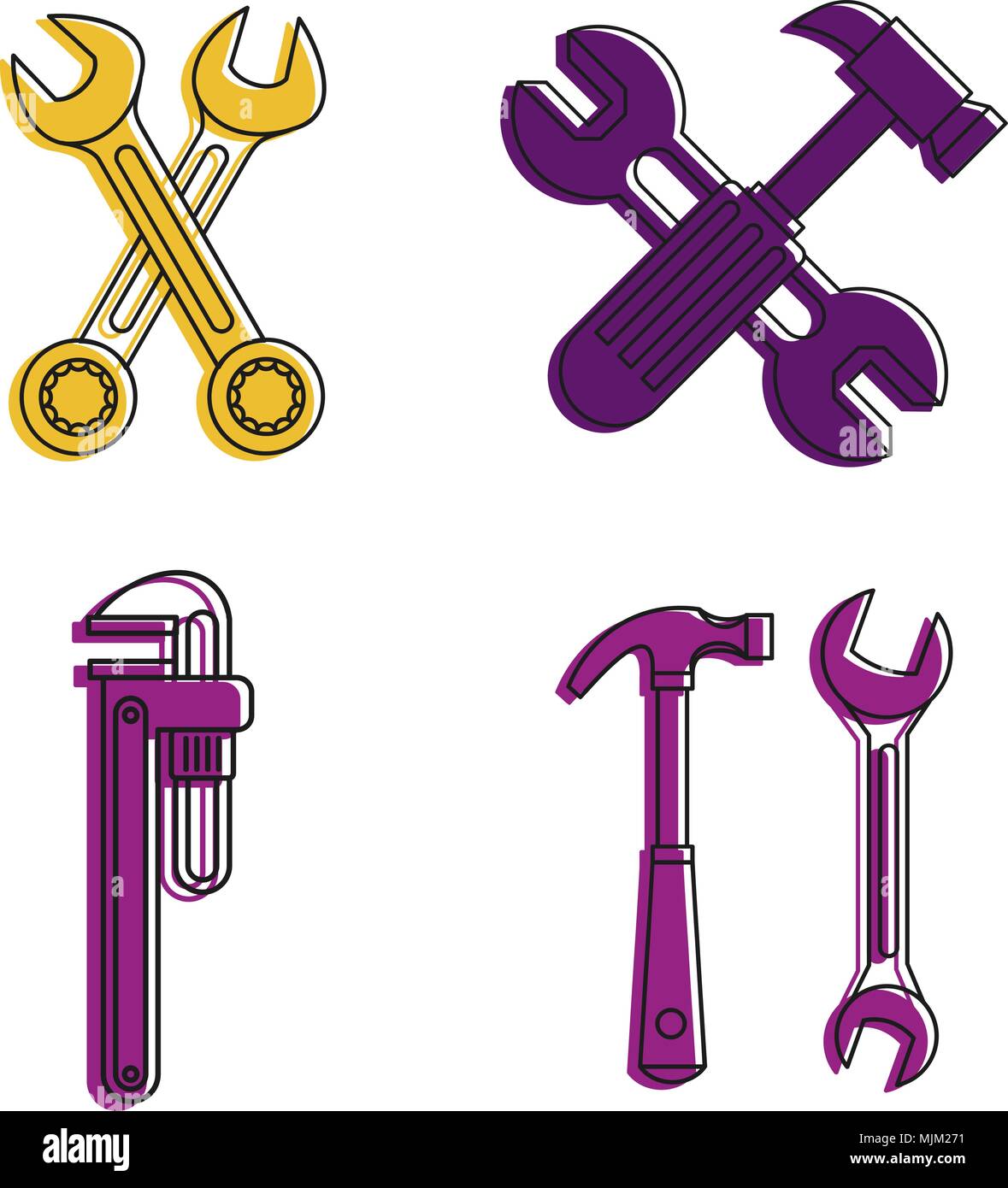 Key tool icon set, color outline style Stock Vector Image & Art - Alamy