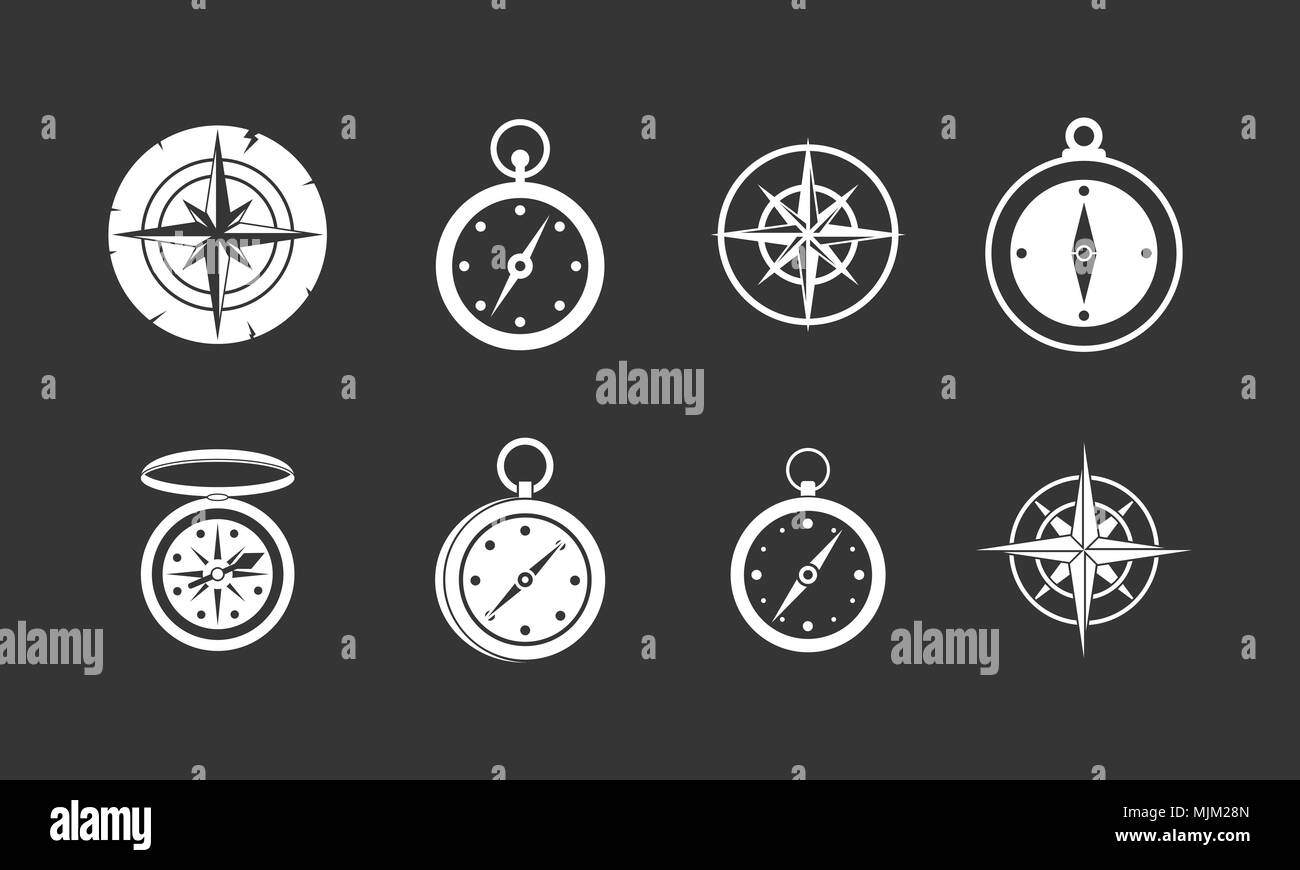 Compass icon set grey vector Stock Vector Image & Art - Alamy