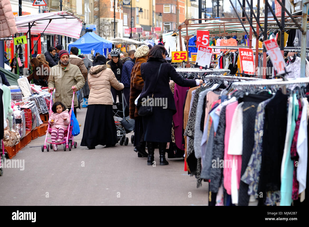 Market on Roman Road, Hackney, London, United Kingdom Stock Photo - Alamy
