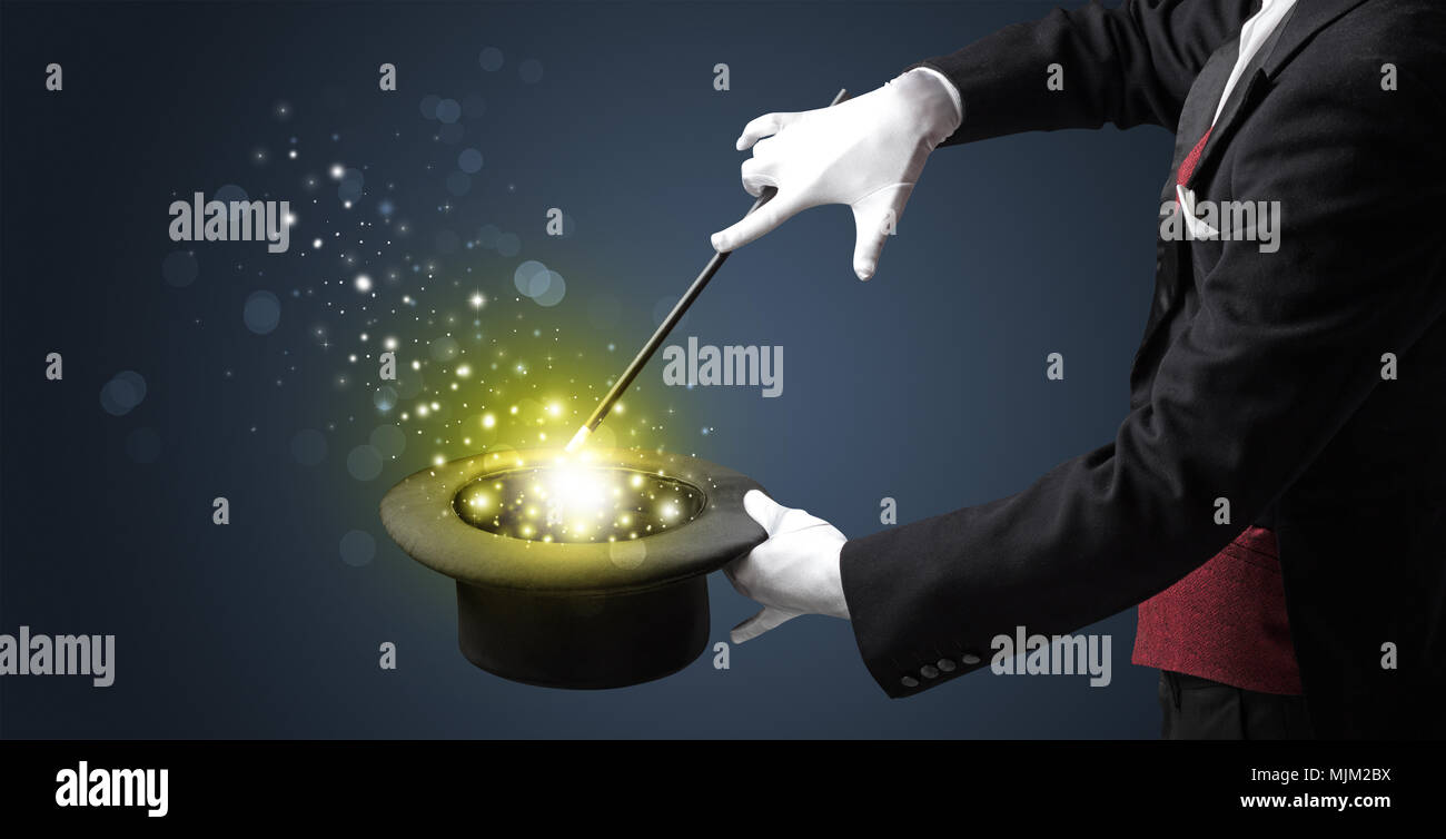 White glove hand conjuring something mysterious Stock Photo - Alamy