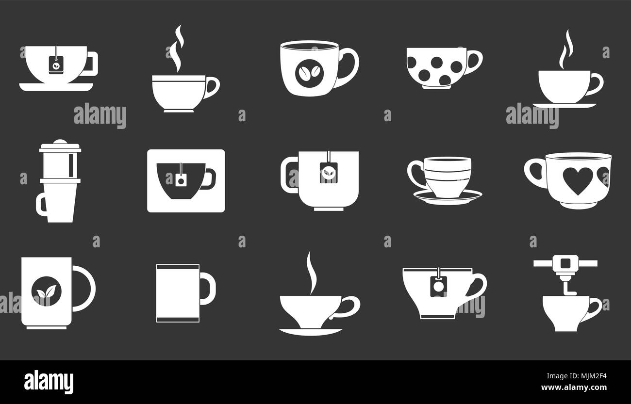 Cup icon set grey vector Stock Vector Image & Art - Alamy