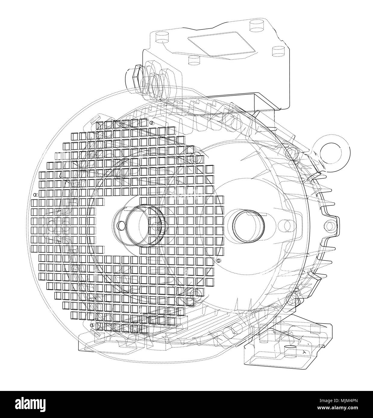 Electric motor outline. Vector Stock Vector Image & Art - Alamy