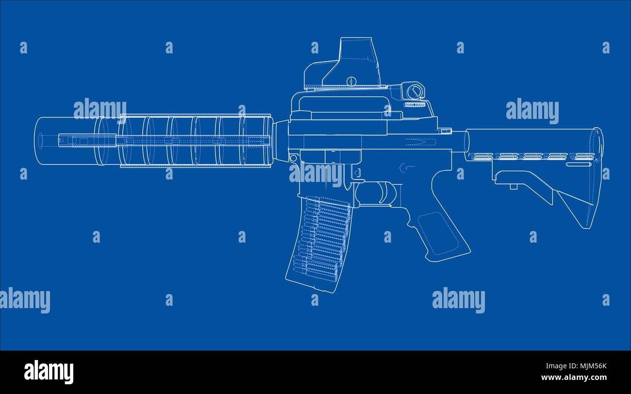Machine Gun. Vector Stock Vector Image & Art - Alamy
