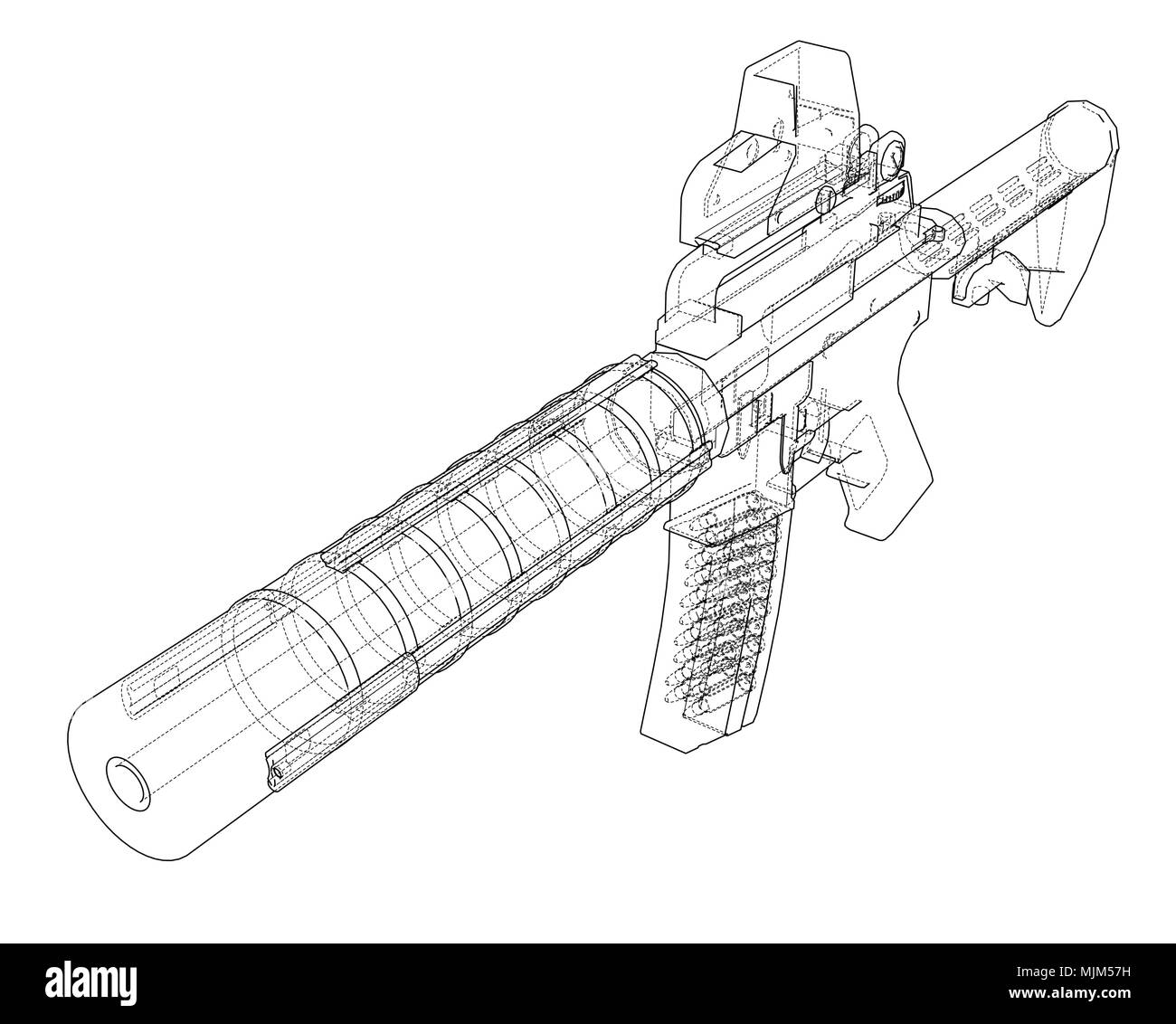 Machine Gun. Vector Stock Vector Image & Art - Alamy