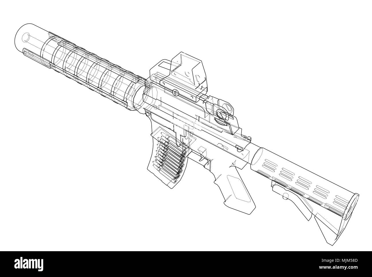 Machine Gun. Vector Stock Vector Image & Art - Alamy