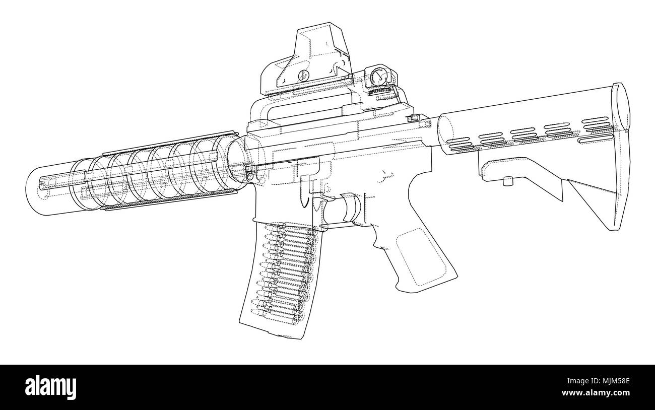 Machine Gun. Vector Stock Vector Image & Art - Alamy