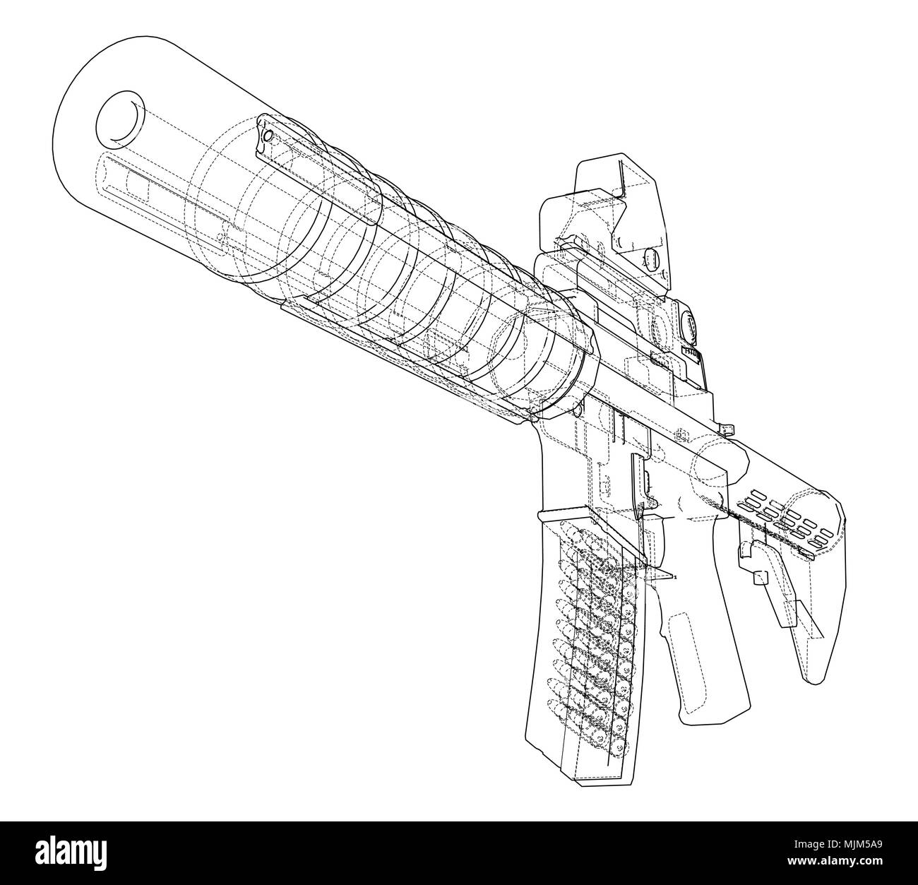 Machine Gun. Vector Stock Vector Image & Art - Alamy
