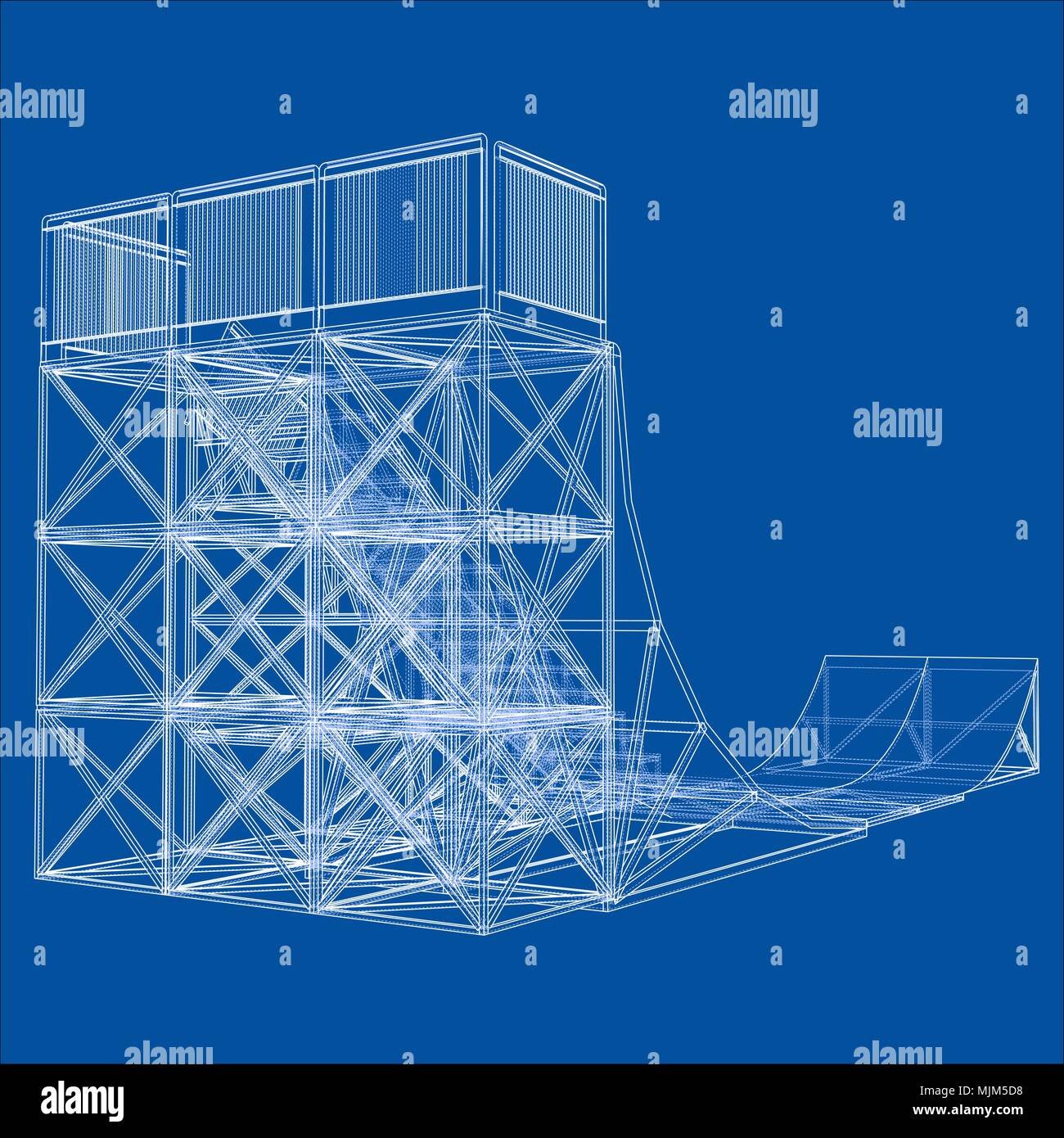 Inline skater skatepark ramp Stock Vector Images - Alamy