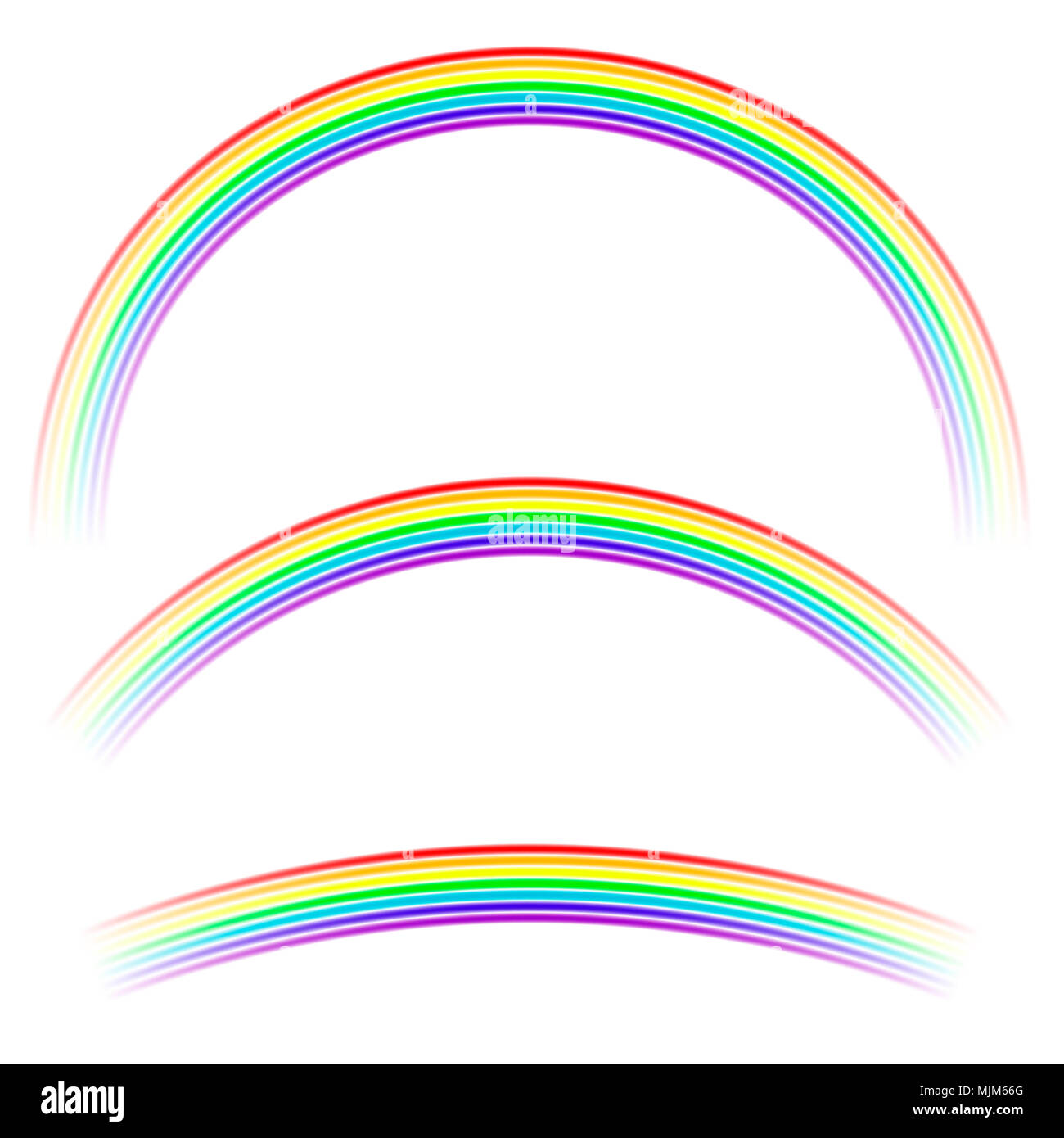 Curved Colorful Rainbow Icon Isolated on White Background Stock Photo ...