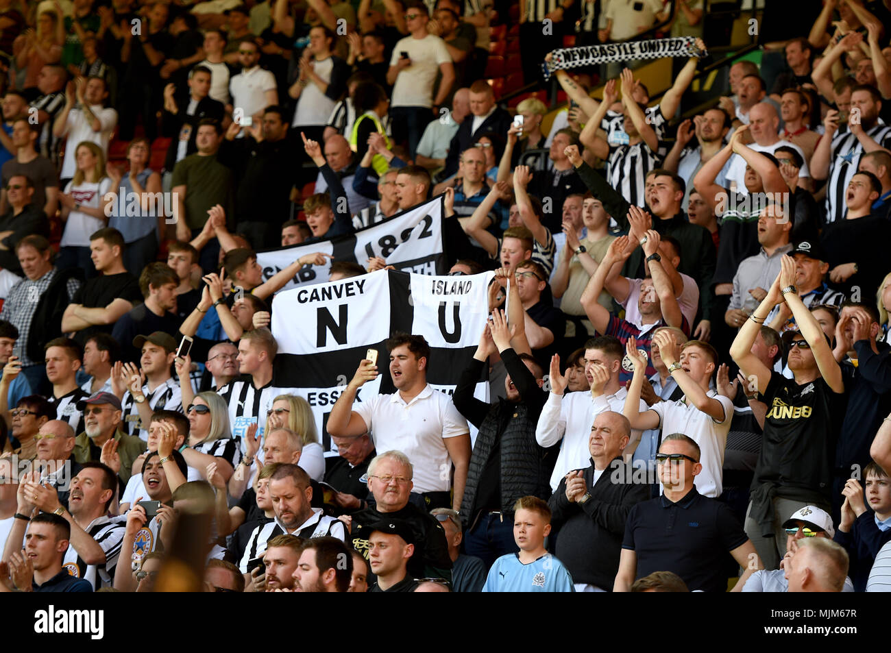 Newcastle United fans in the stands during the Premier League match at ...