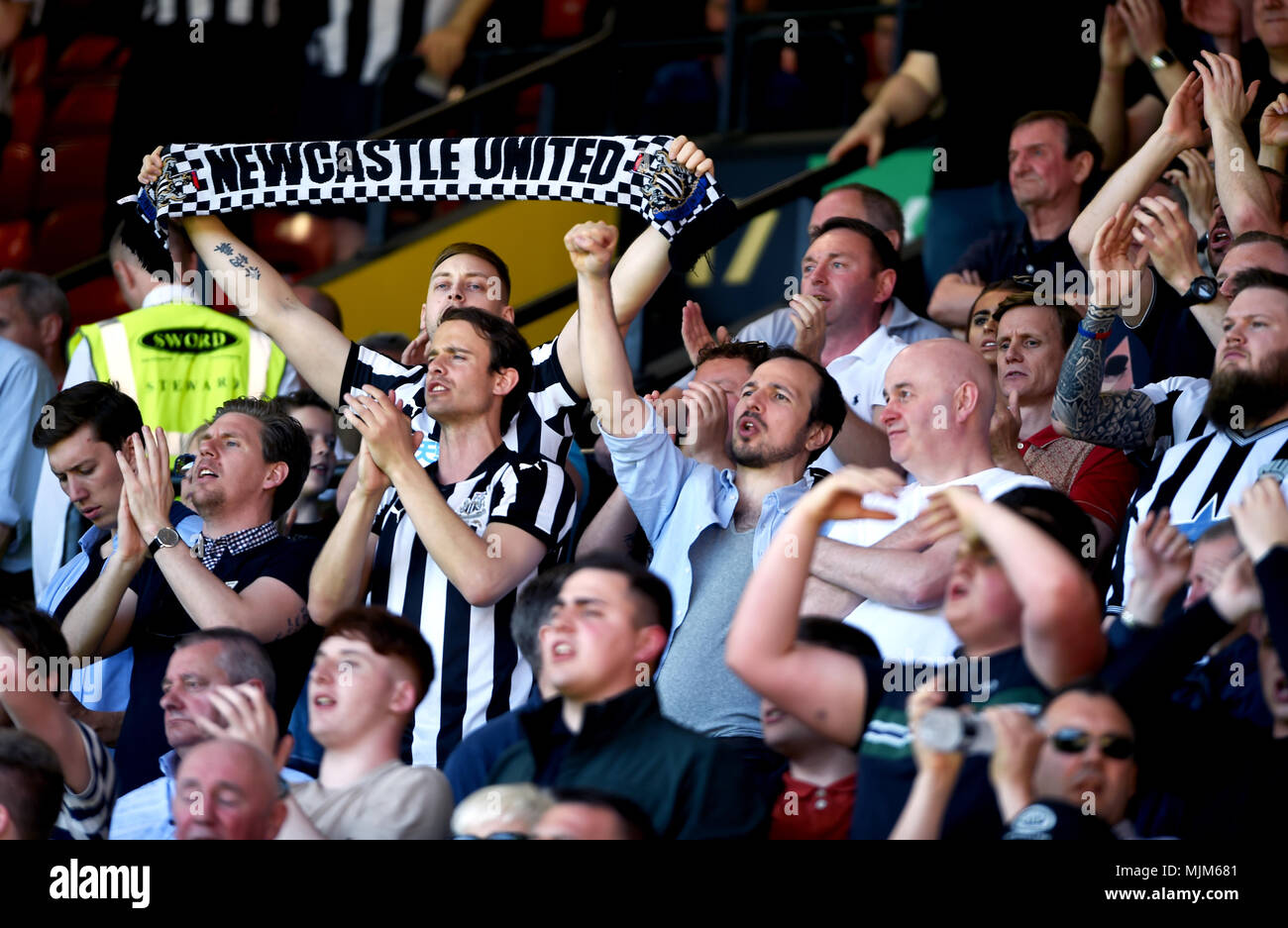 Newcastle United fans in the stands during the Premier League match at ...