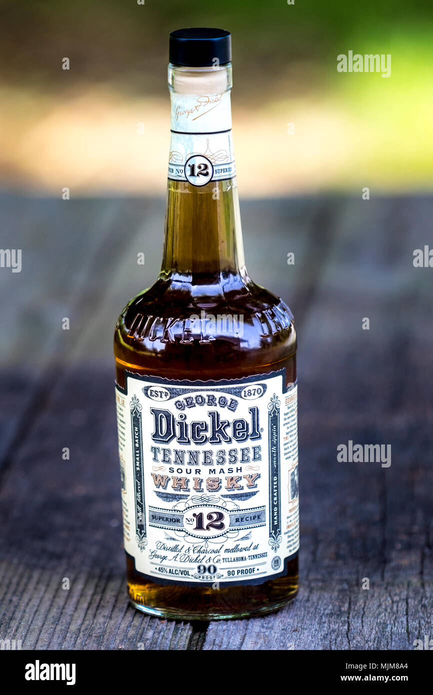 A bottle of George Dickel recipe number 12 sour mash whiskey Stock ...
