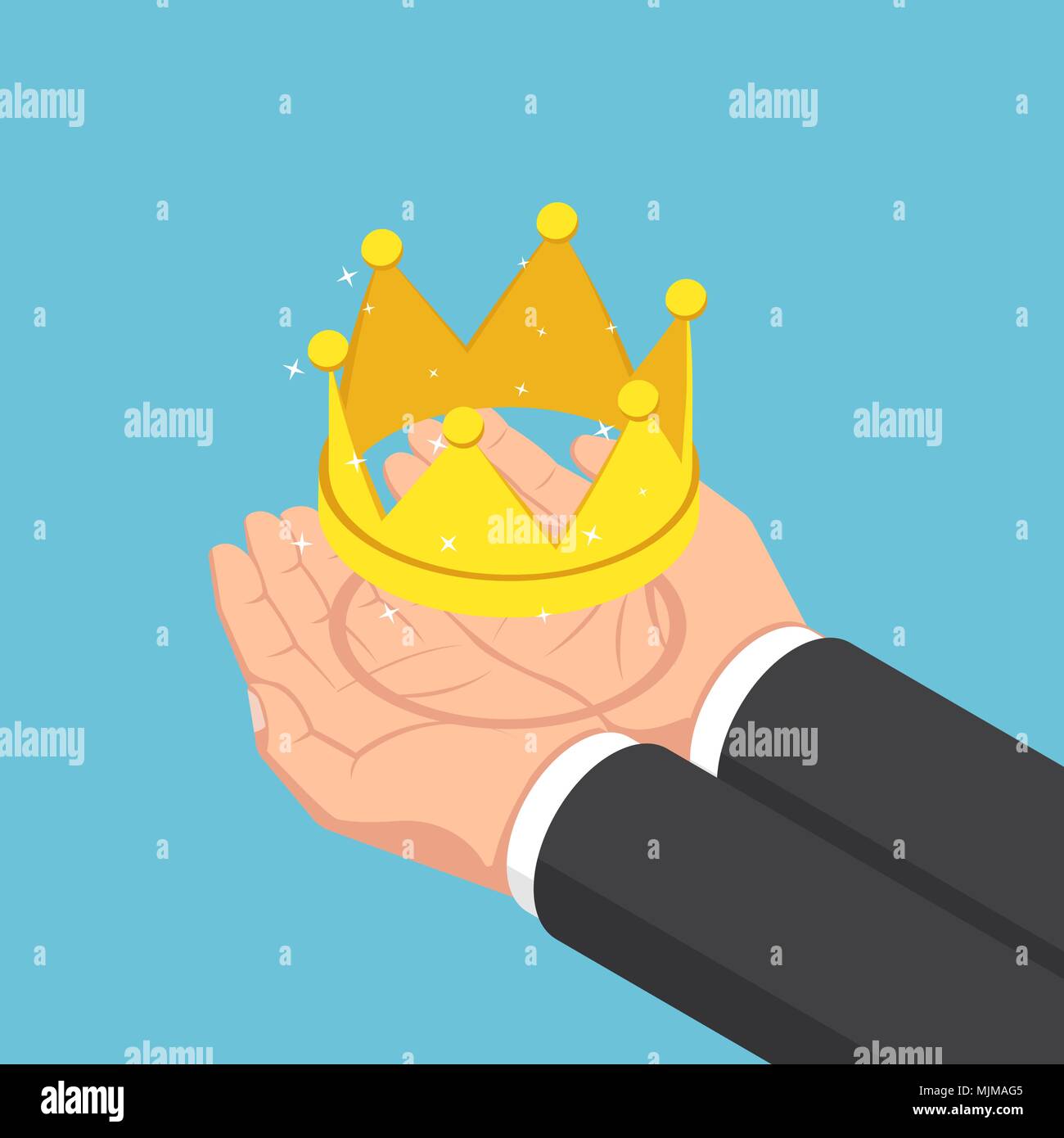 3d man holding crown concept Stock Vector Images - Alamy