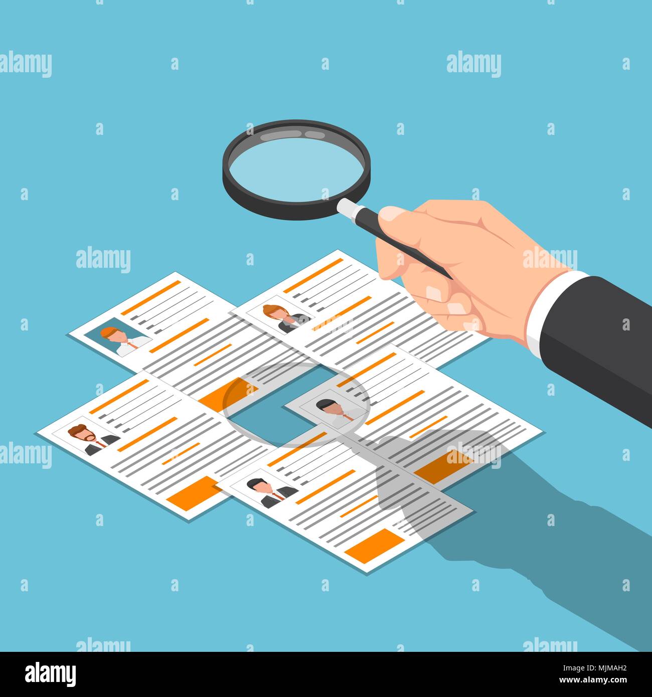3d man with magnifying glass Stock Vector Images - Alamy