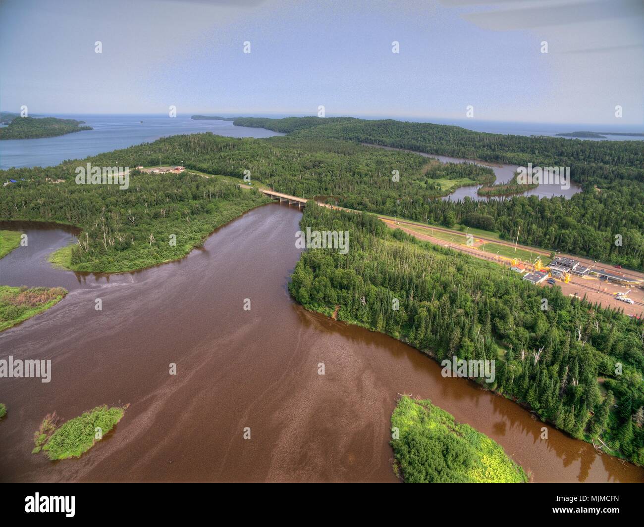 The Grand Portage USA-Canada Border Crossing Station in Summer Stock ...