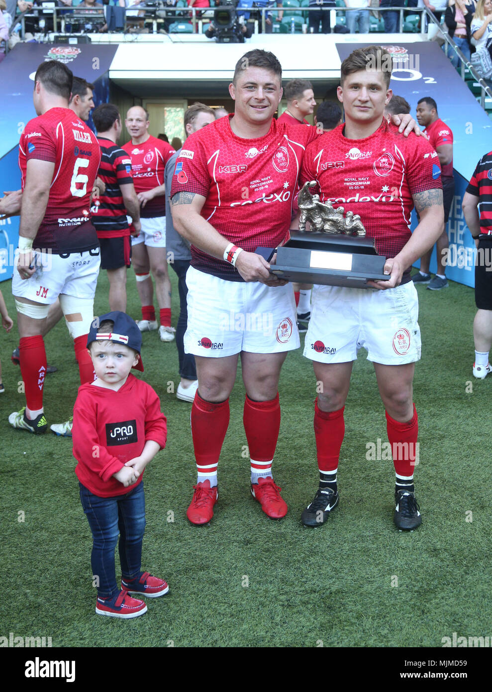 Peter Austin (left) and James Dixon of The British Army celebrate after ...