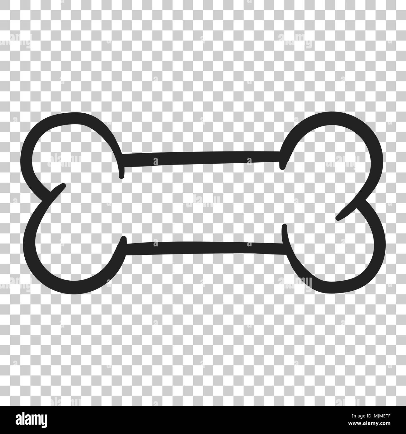 Dog bone toy icon. Hand drawn vector illustration on isolated ...