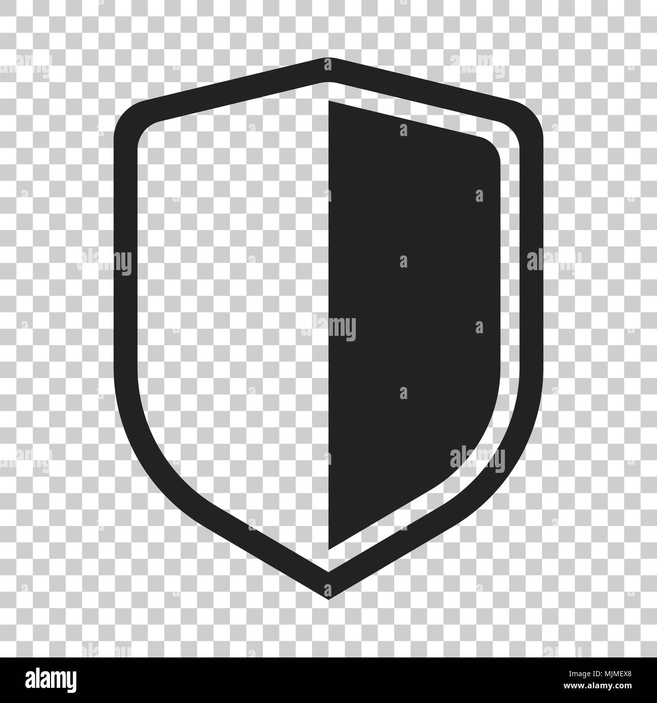 Shield protect icon. Vector illustration on isolated transparent ...
